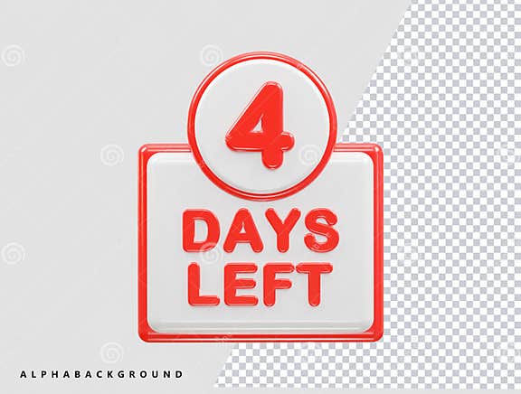 Days Left Text Vector Illustration Element 3d Rendering Transparent Eps ...