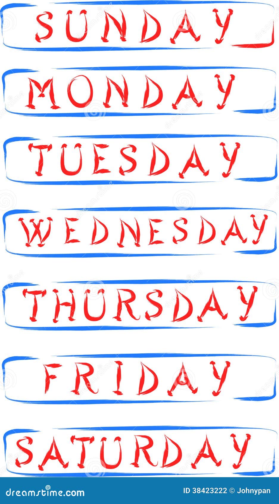 Days name stock vector. Illustration of abstract, beginning - 38423222