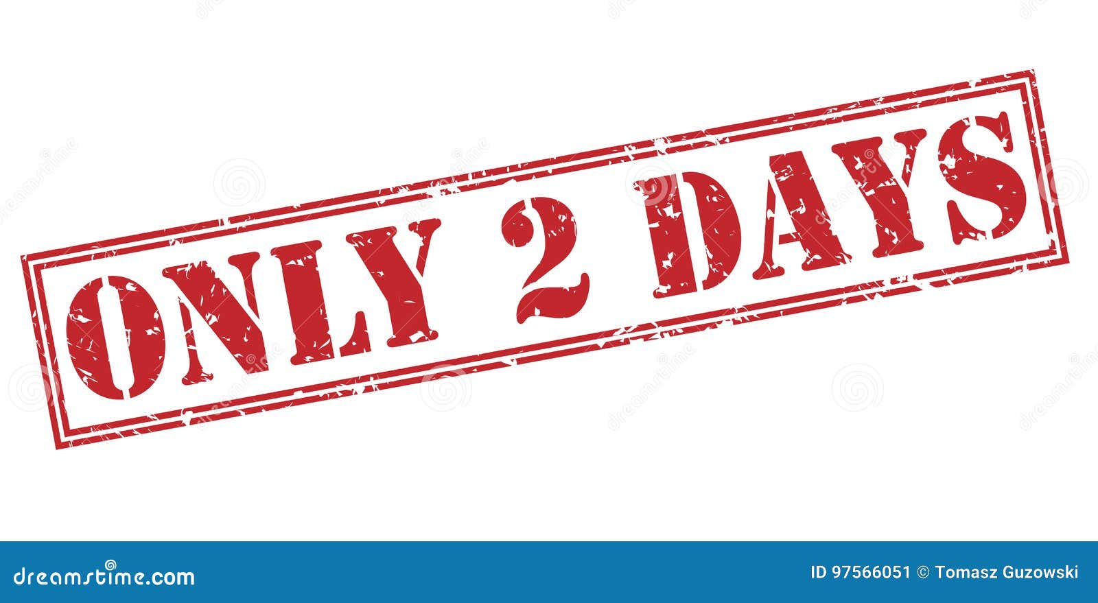 Only 2 days red stamp stock illustration. Illustration of banner - 97566051