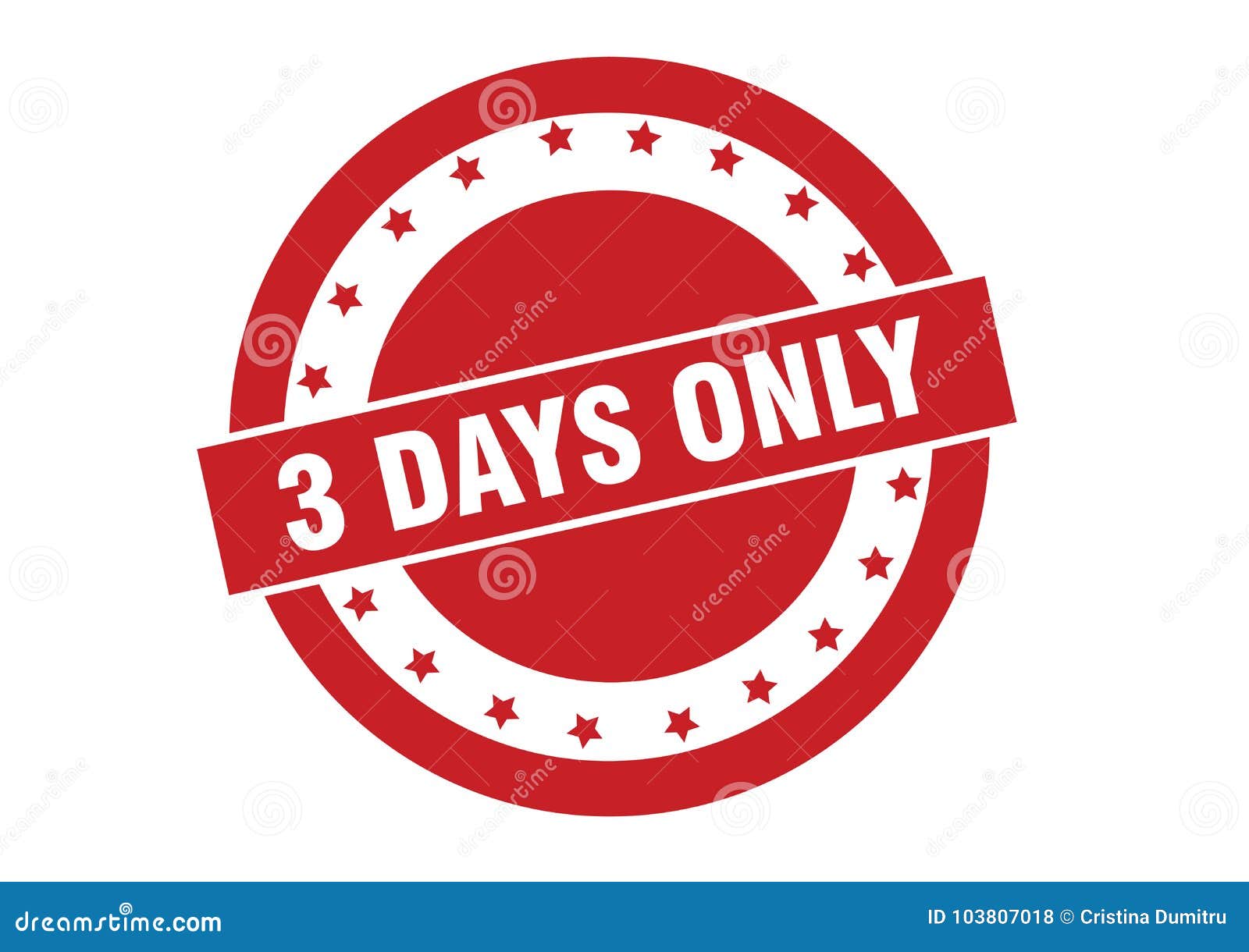 3 Days only Text on Red Stamp Vector Stock Vector - Illustration of ...