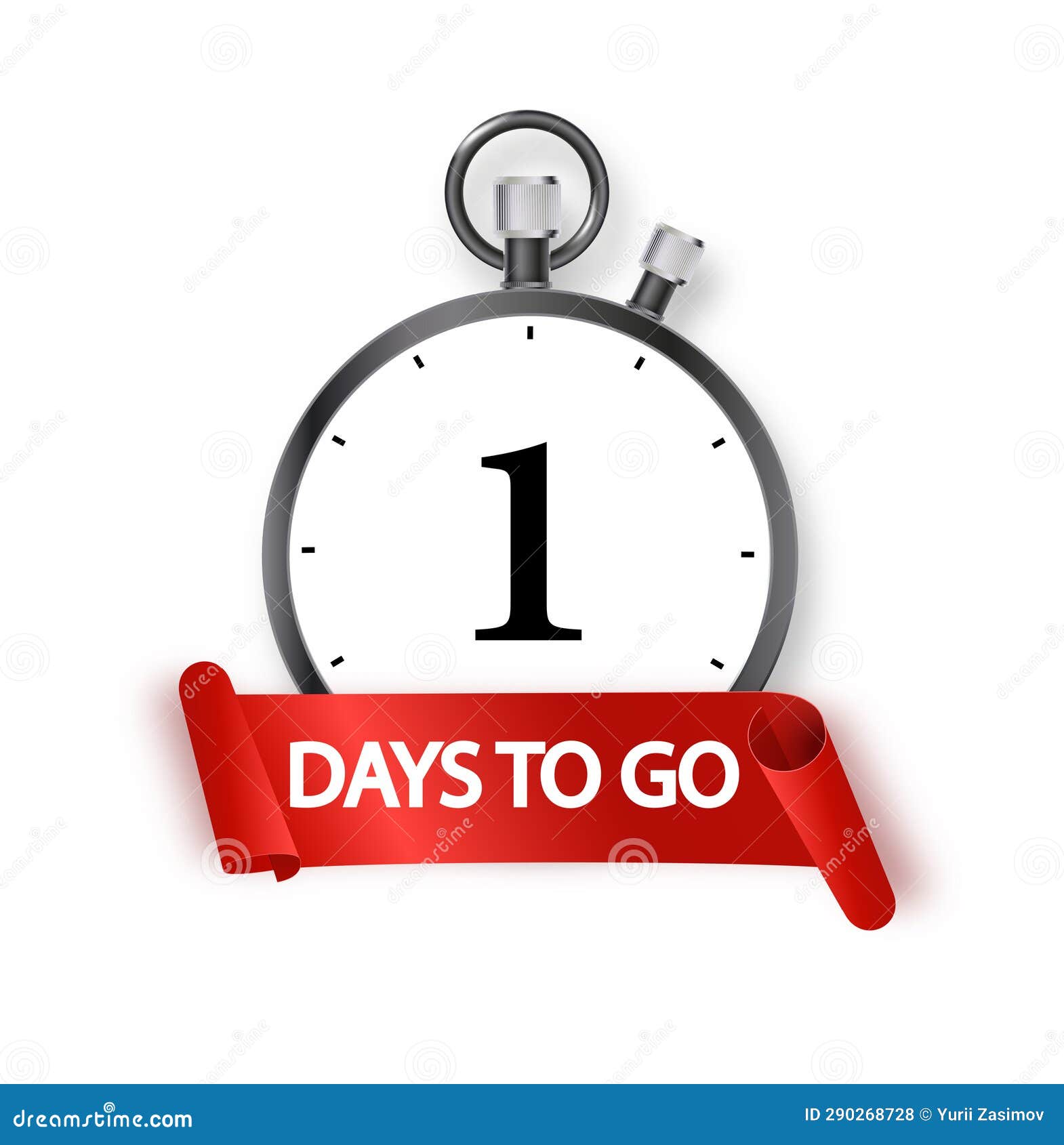 1 Days To Go Icon Set. Countdown of Days Remaining. Offer Timer Sticker ...