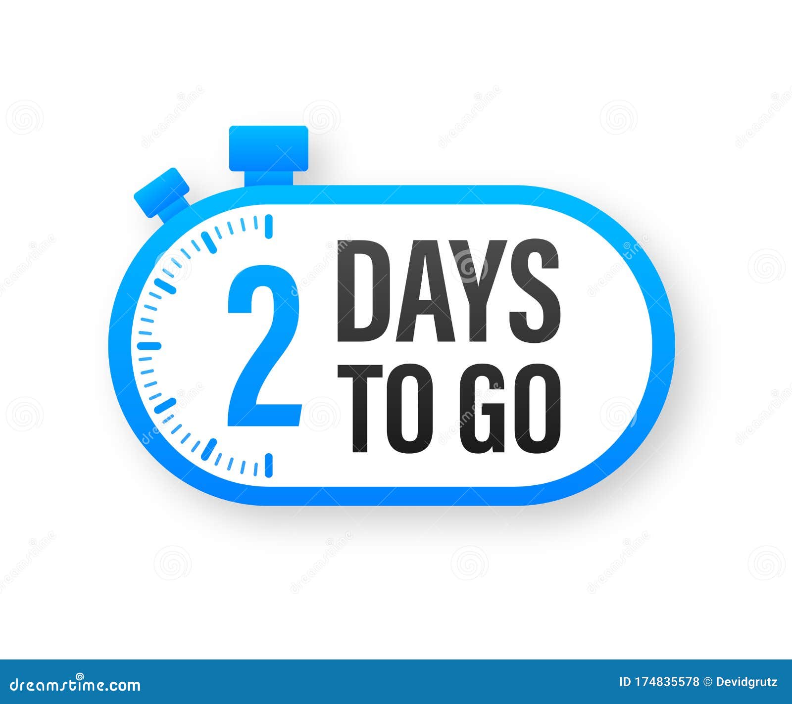 2 Days To Go Countdown Timer Clock Icon Time Icon Count Time Sale