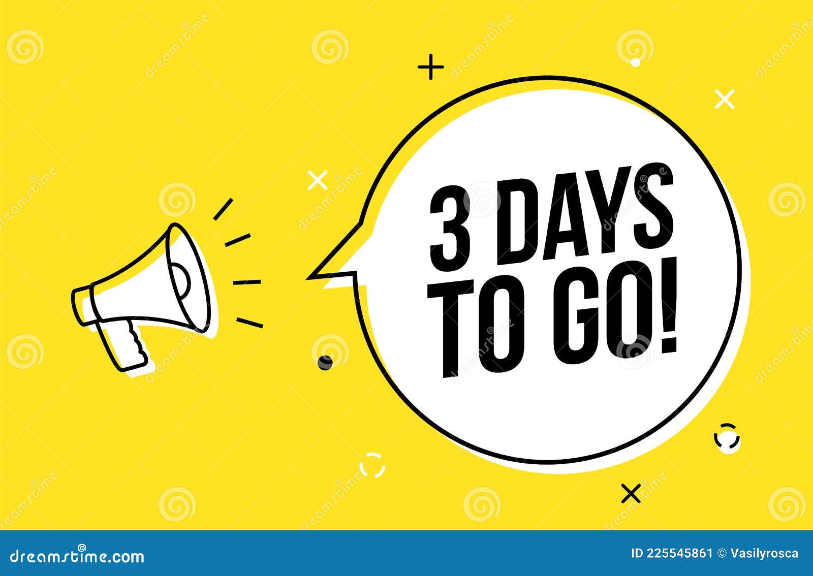 3 Days To Go Countdown Vector Background. 3 Days Left Megaphone ...