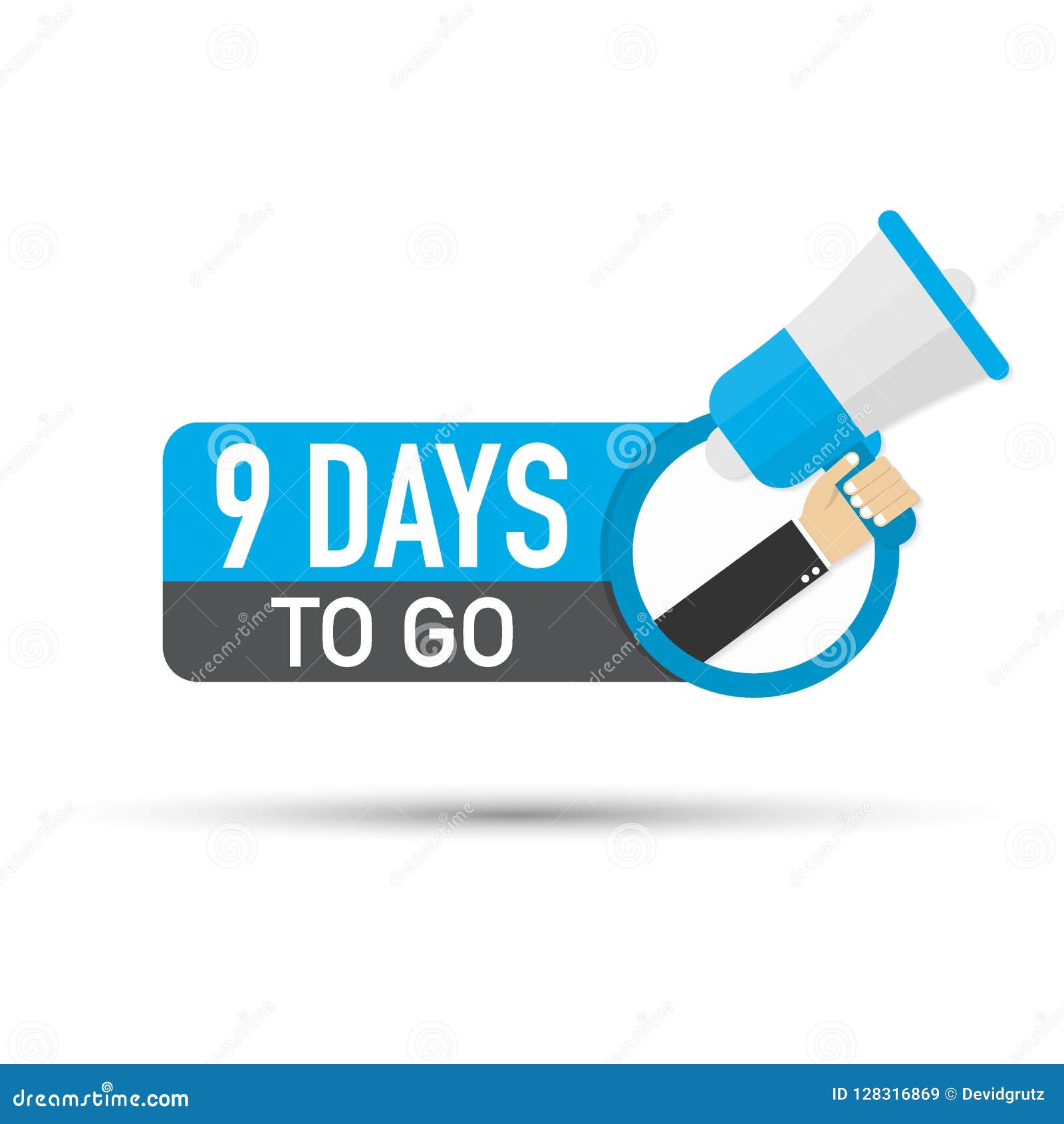 9 Days To Go Flat Icon On White Background. Vector Illustration. Stock ... 9 Days To Go Flat Icon On White Background. Vector Illustration. Stock ...