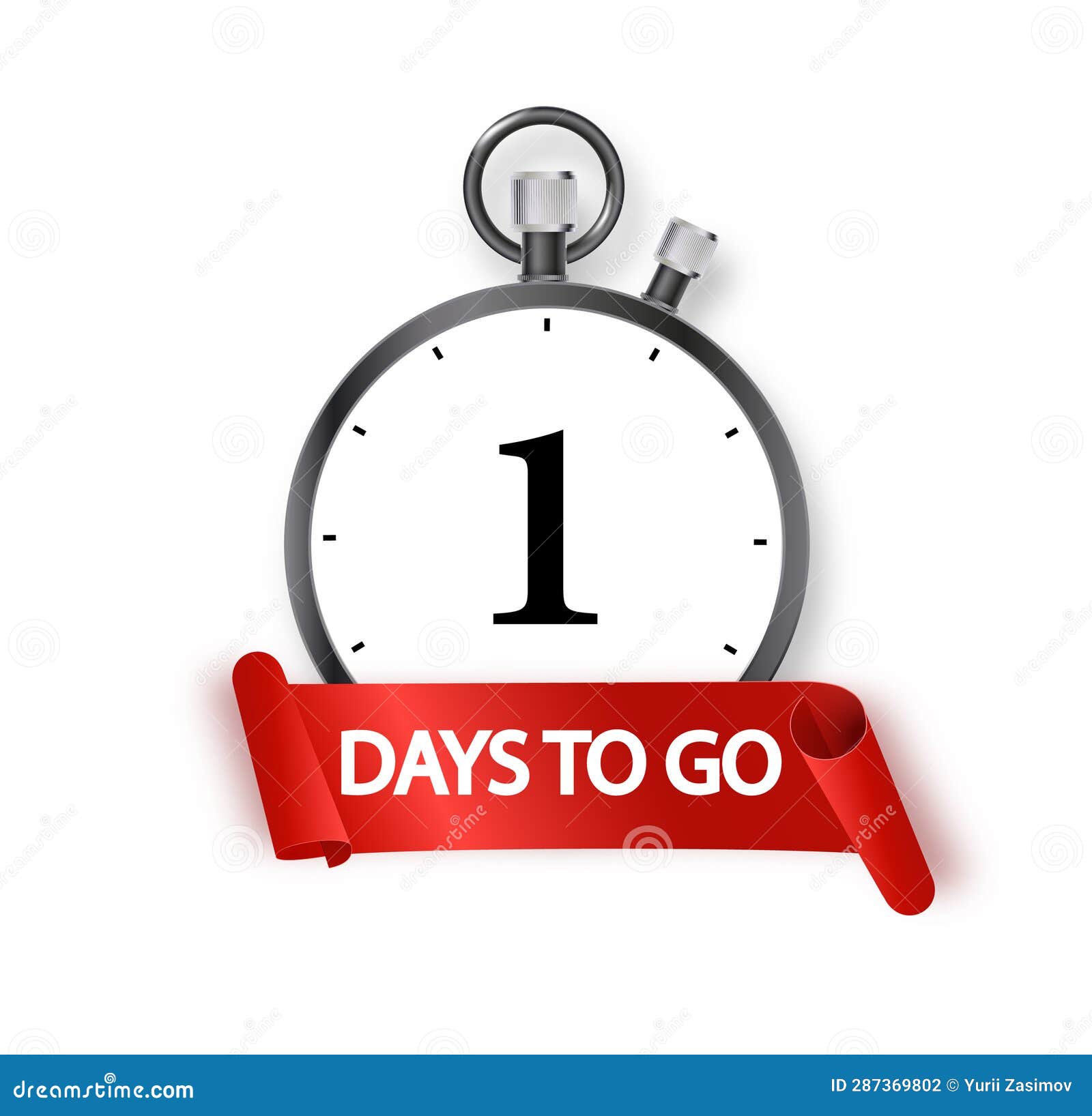 1 Days To Go Icon Set. Countdown of Days Remaining. Offer Timer Sticker ...