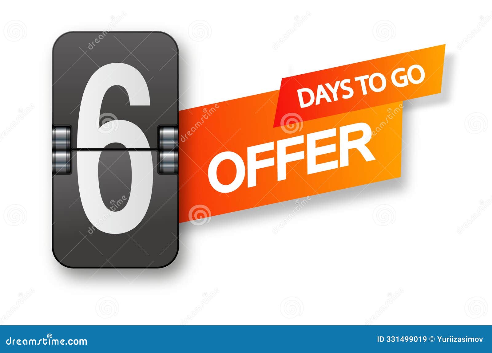 6 Days To Go Icon Set. Countdown of Days Remaining. Offer Timer Sticker ...