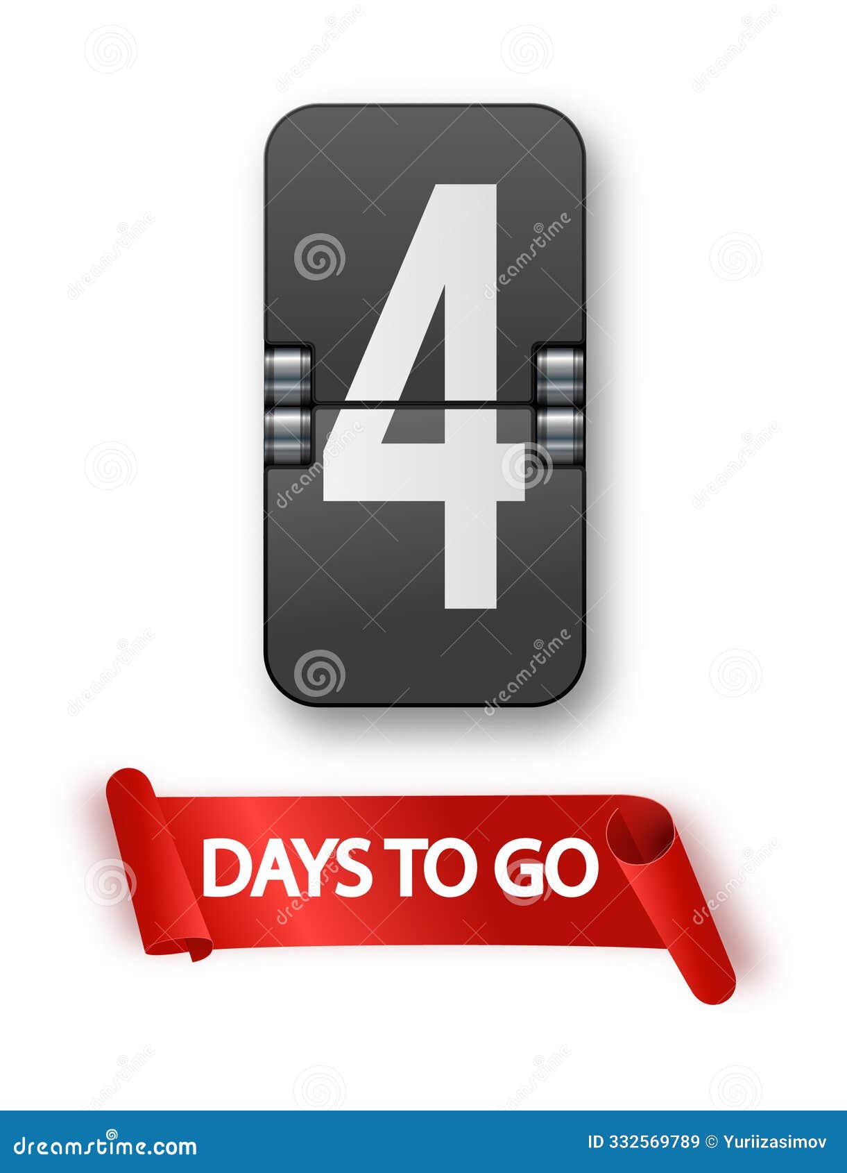 4 Days To Go Icon Set. Countdown of Days Remaining. Offer Timer Sticker ...