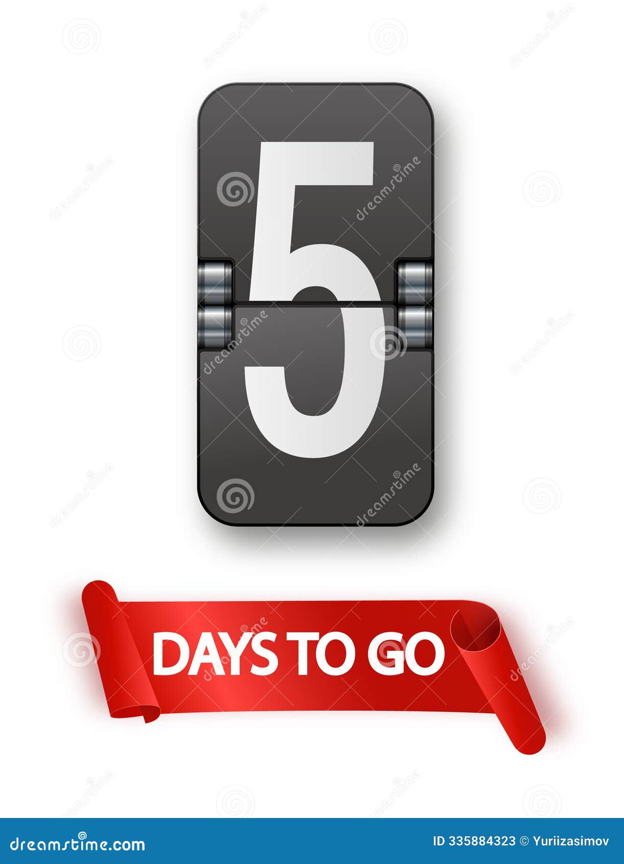 5 Days To Go Icon Set. Countdown of Days Remaining. Offer Timer Sticker ...