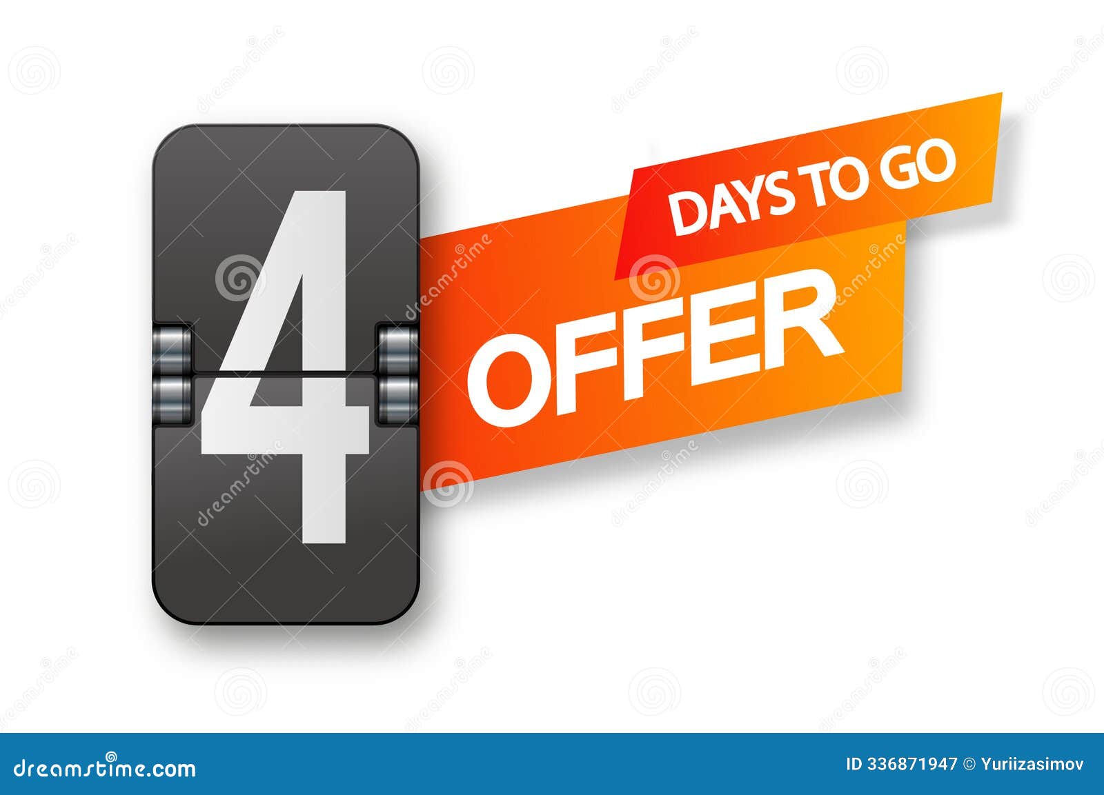 4 Days To Go Icon Set. Countdown of Days Remaining. Offer Timer Sticker ...