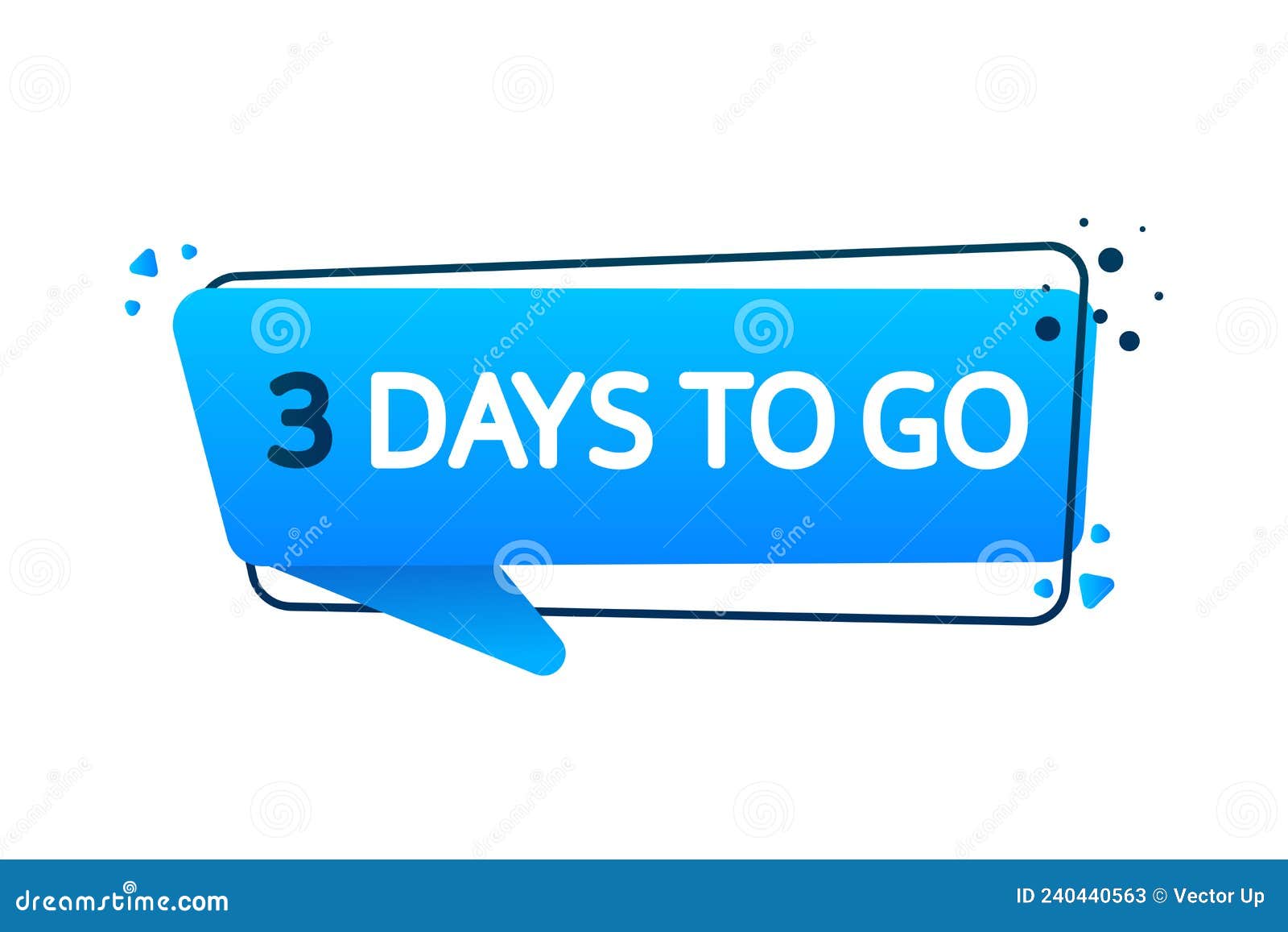 3 Days To Go Poster in Flat Style. Vector Illustration for Any Purpose ...