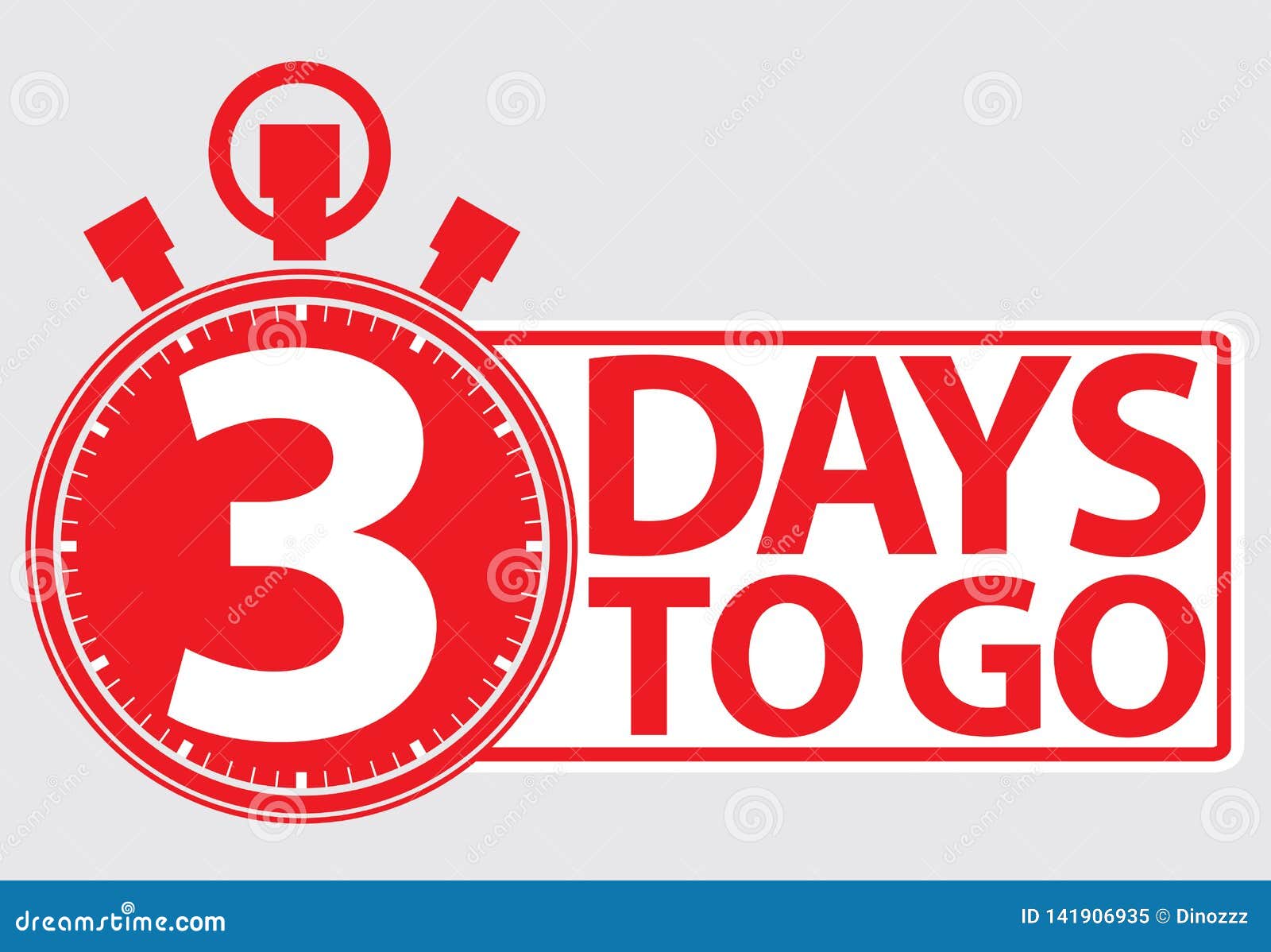 3 Days To Go Red Label, Vector Illustration Stock Vector - Illustration ...