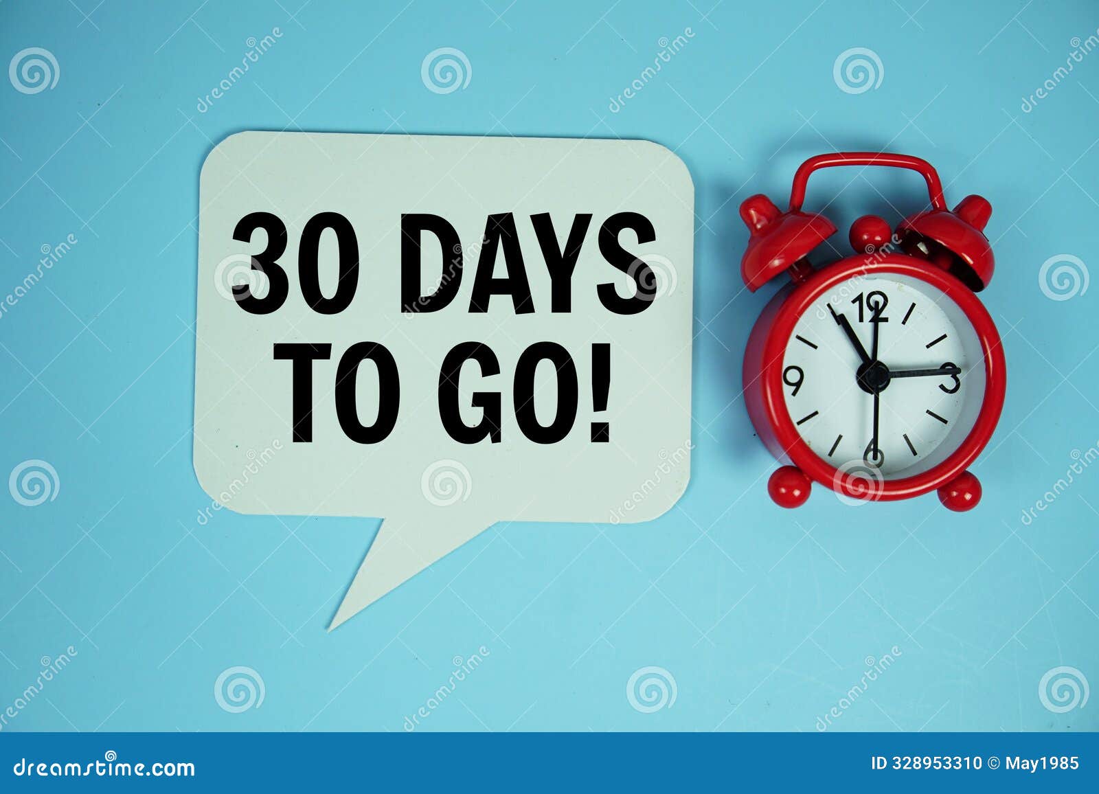 30 Days To Go Days To Go Text on Speech Bubble with Alarm Clock Top ...