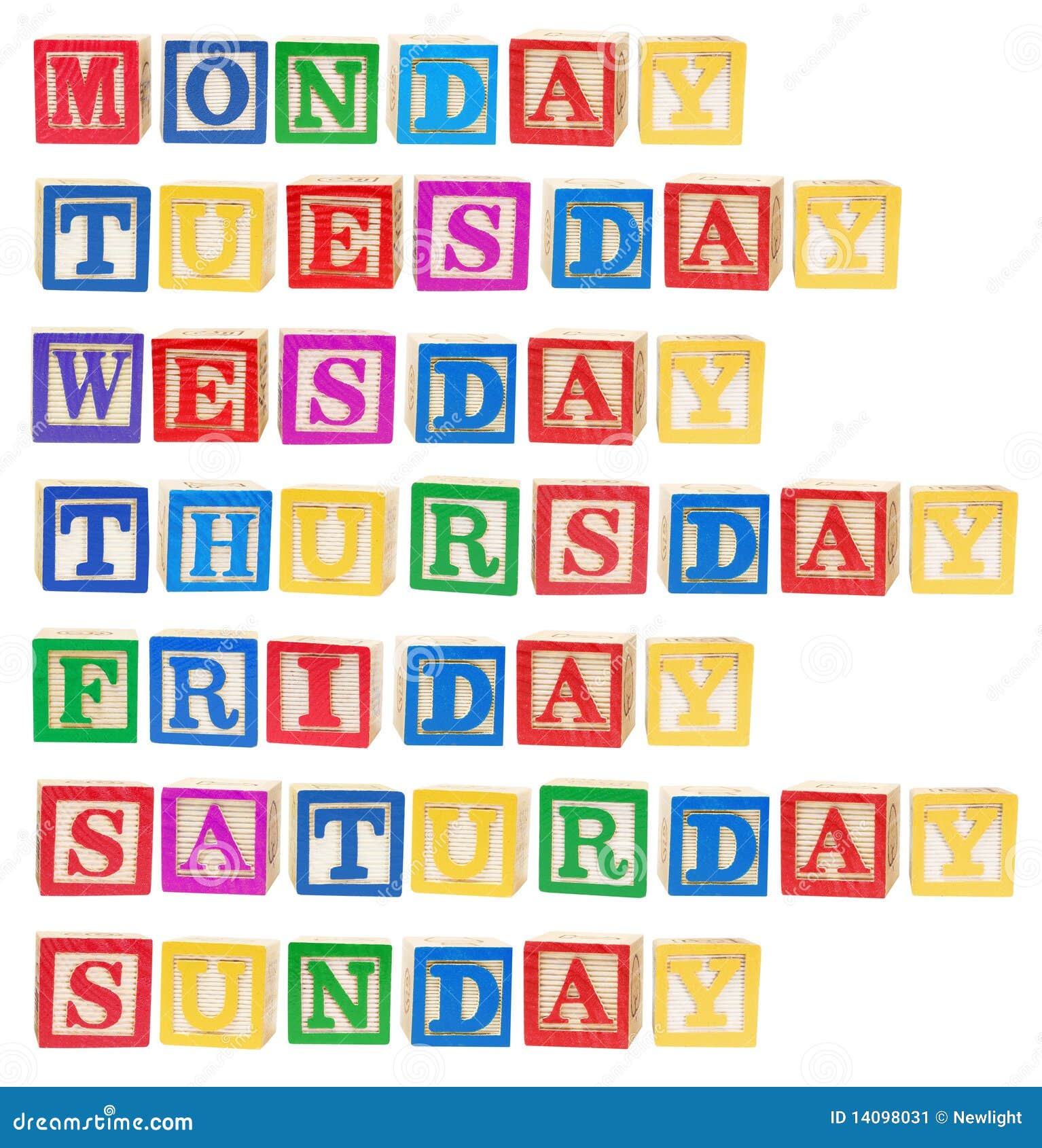 Days of the Week stock image. Image of time, alphabets - 14098031