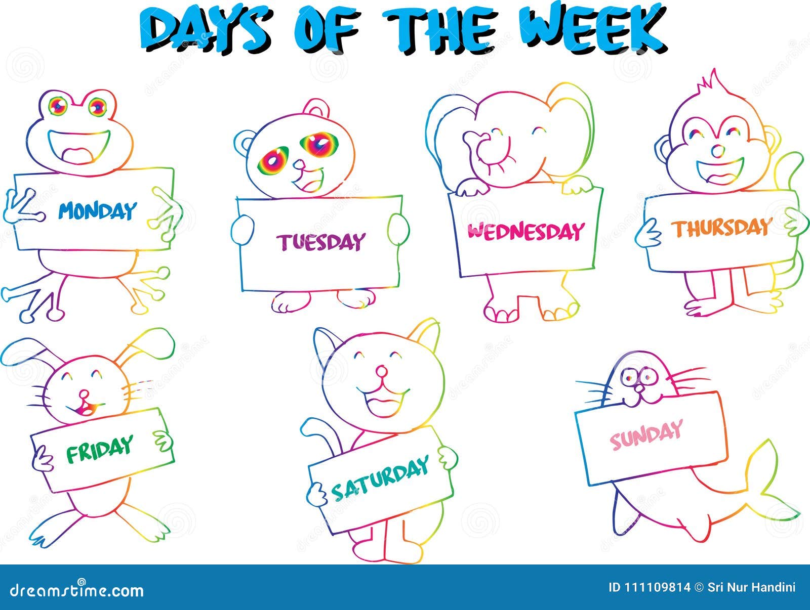 Days of the week stock illustration. Illustration of friday - 111109814