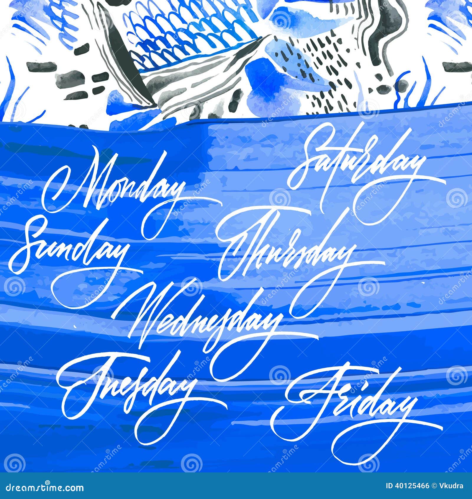 Days of the Week. Calligraphy Stock Vector - Illustration of ...