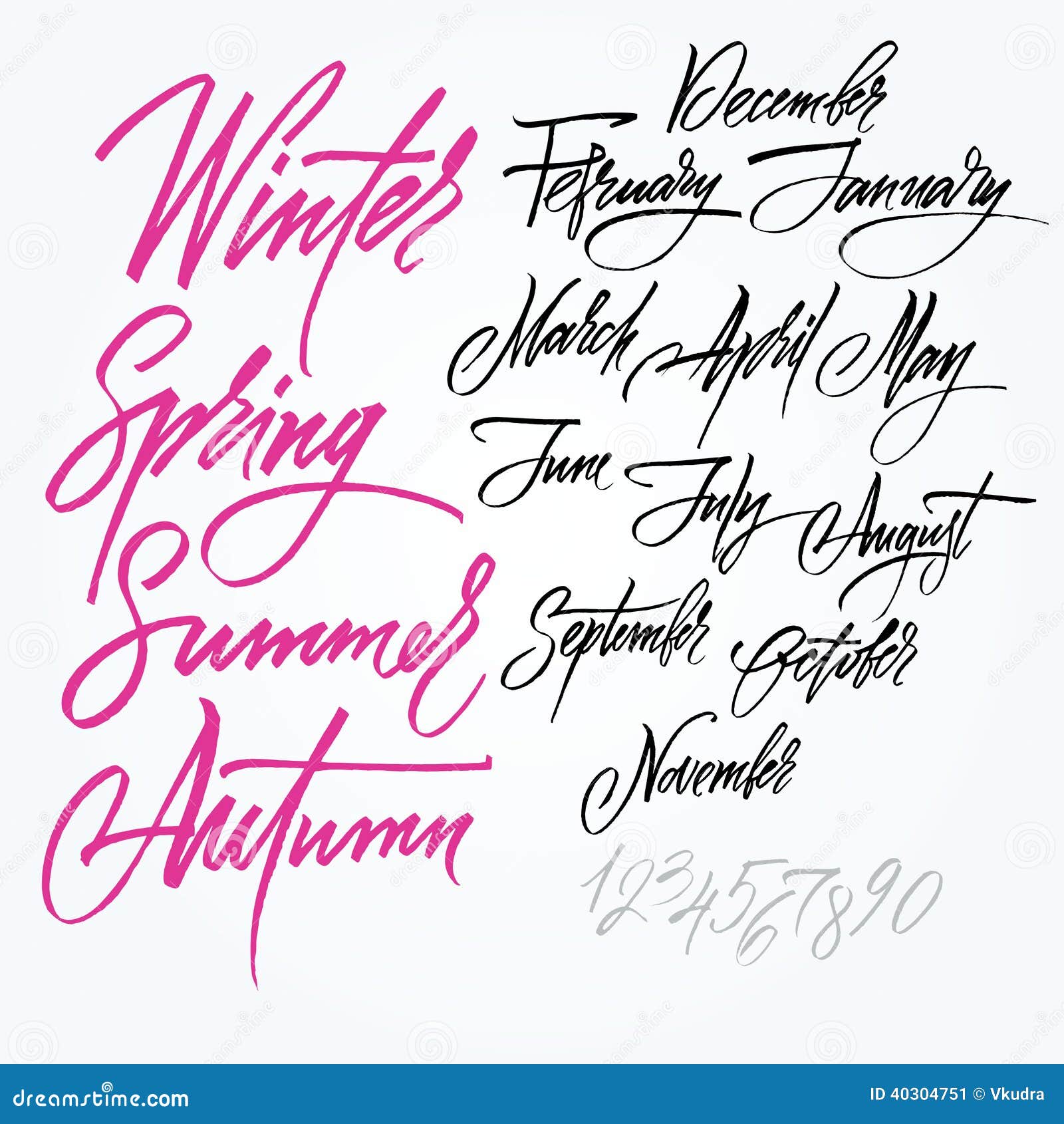 Days of the Week. Calligraphy. Stock Vector - Illustration of ...