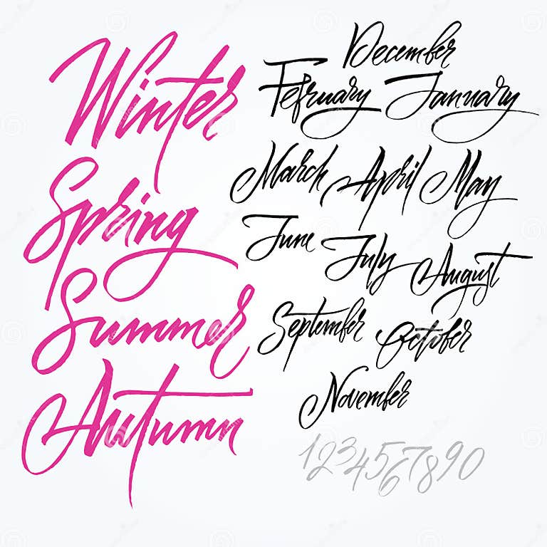 Days of the Week. Calligraphy. Stock Vector - Illustration of ...