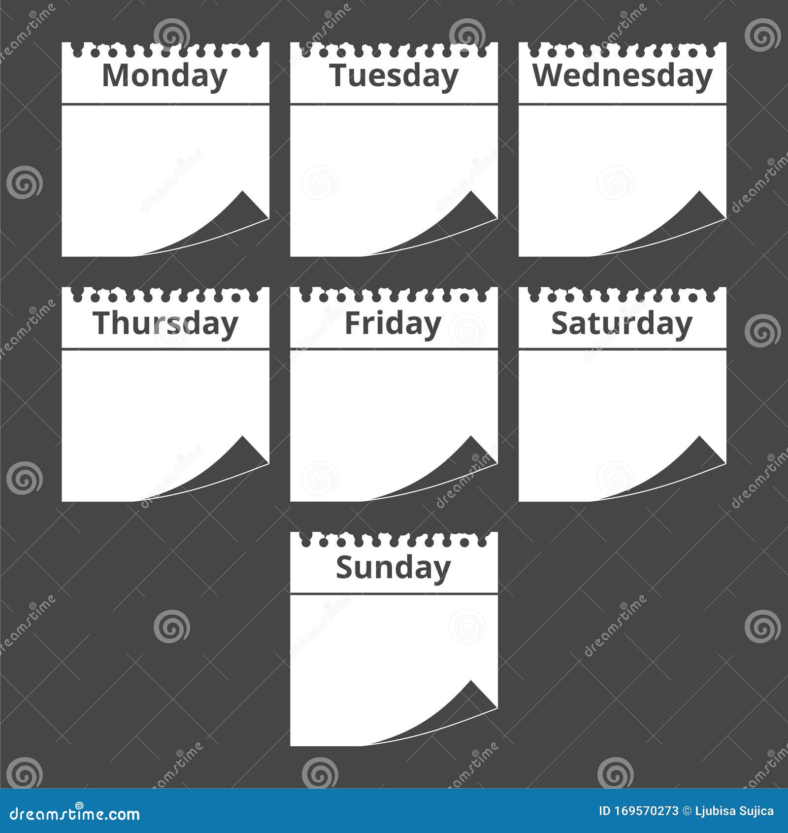 Days of the week stock vector. Illustration of today - 169570273