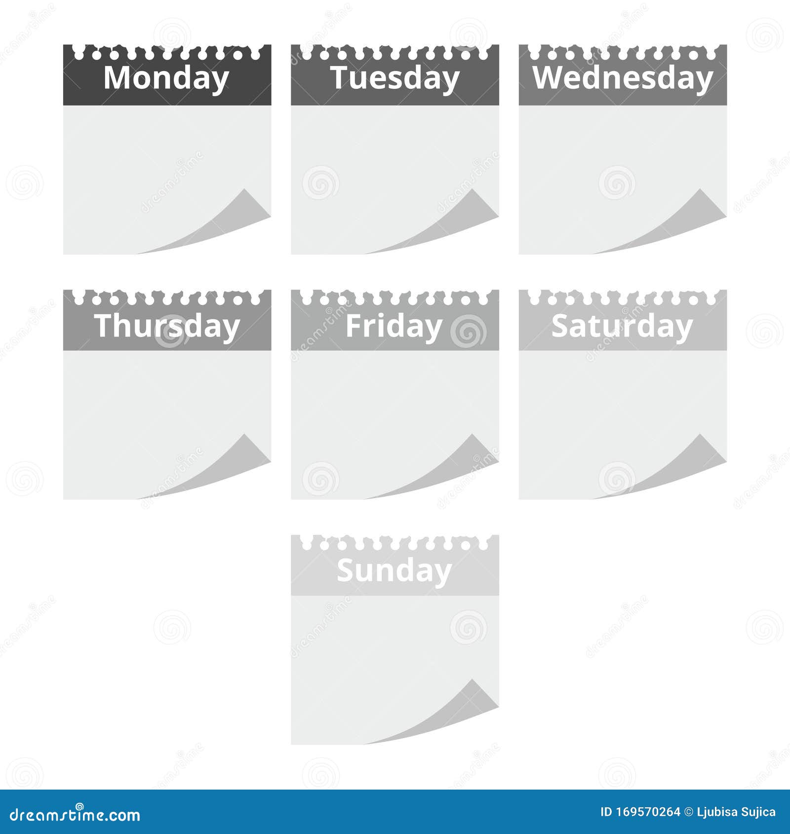 Days of the week stock vector. Illustration of monday - 169570264