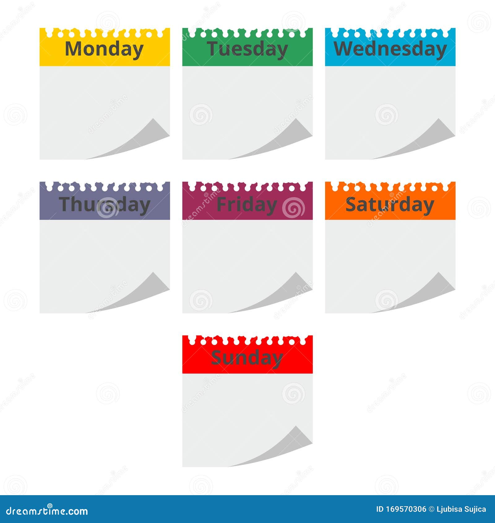 Days of the week stock vector. Illustration of concept - 169570306
