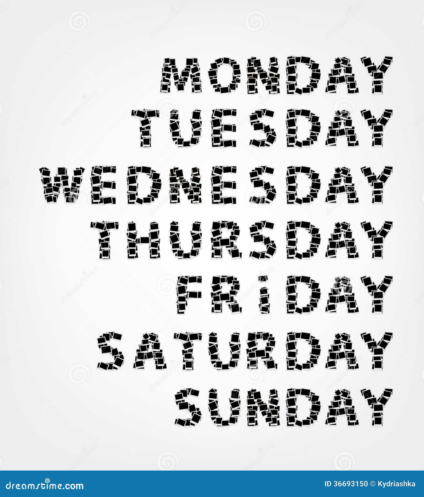 Days of Week Made from Photo Frames Stock Vector - Illustration of ...