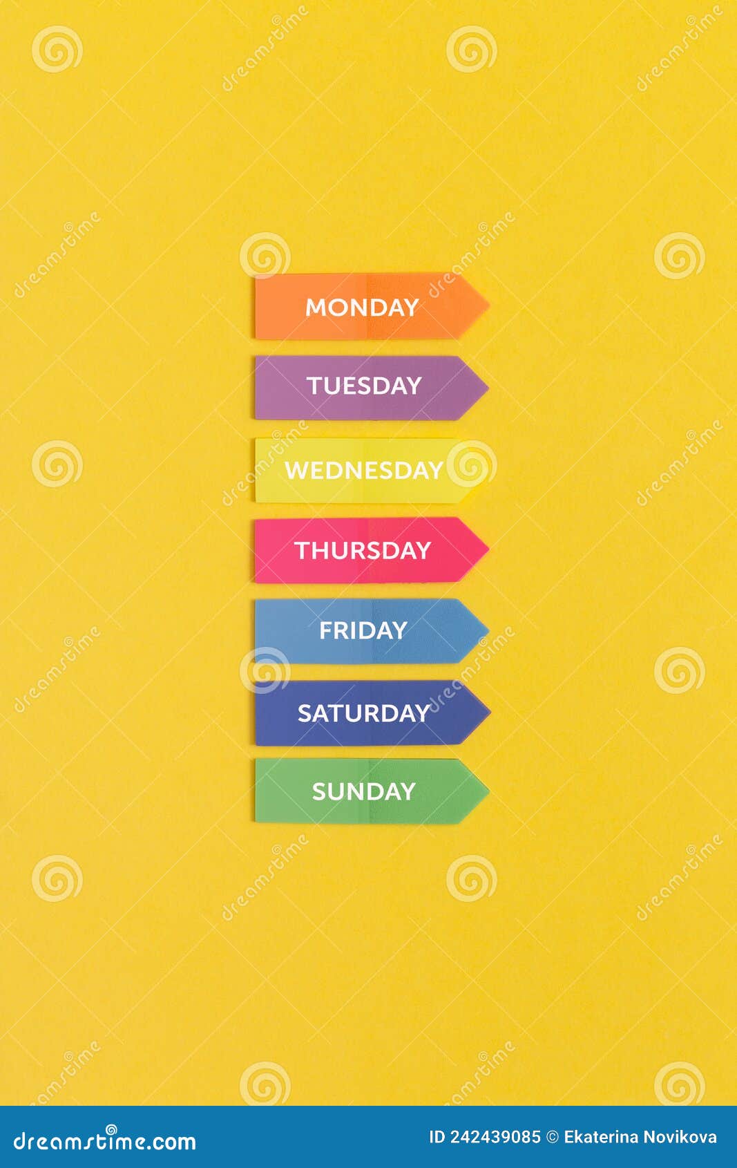 Days of the Week Sticky Notes Stock Image - Image of reminder, sign ...