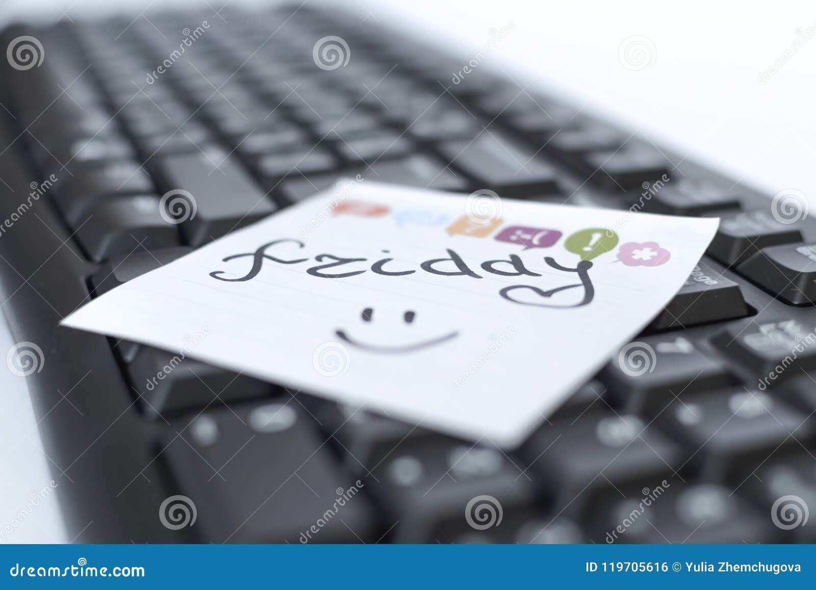 Days of the Week Written Marker on the Sticker are on the Keyboard ...