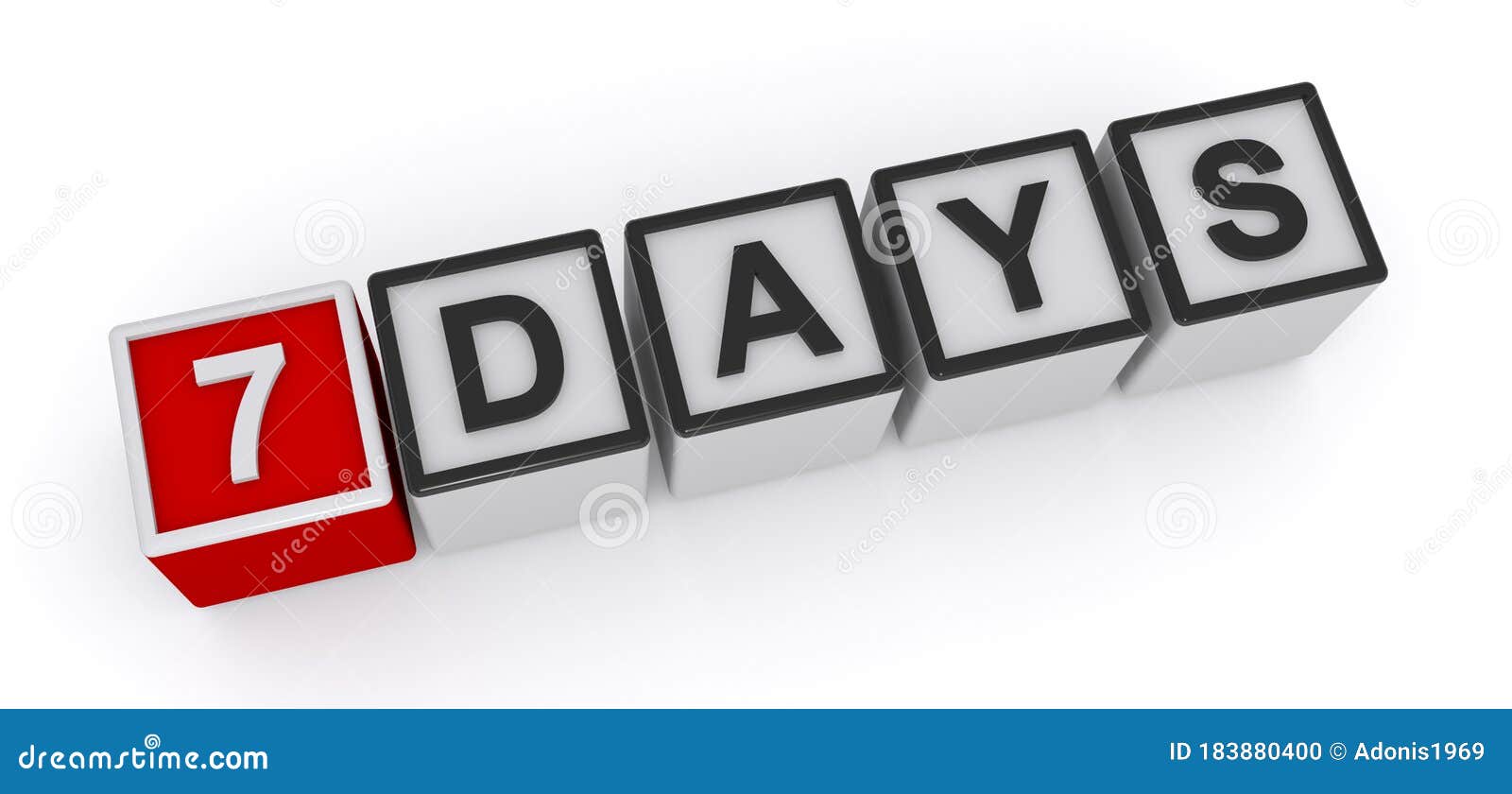 7 days word blocks stock illustration. Illustration of signs - 183880400