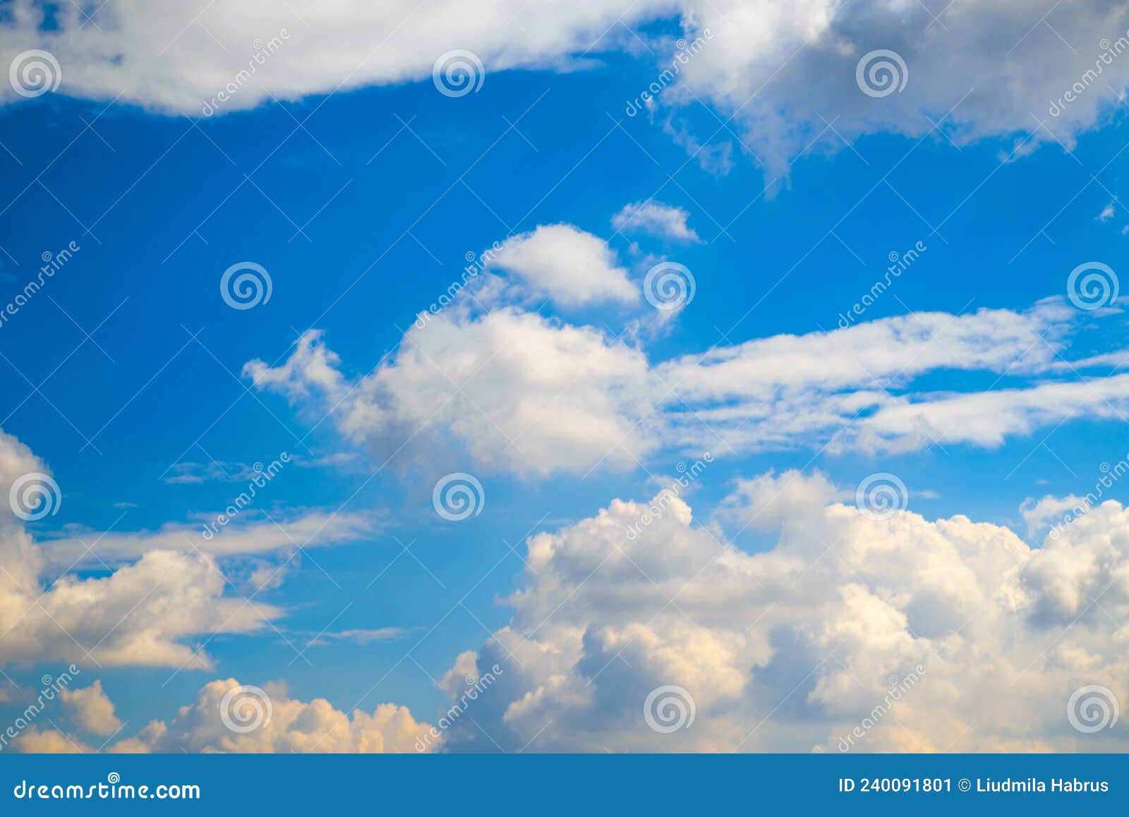 Daytime Blue Sky with White Clouds for Background Stock Image - Image ...