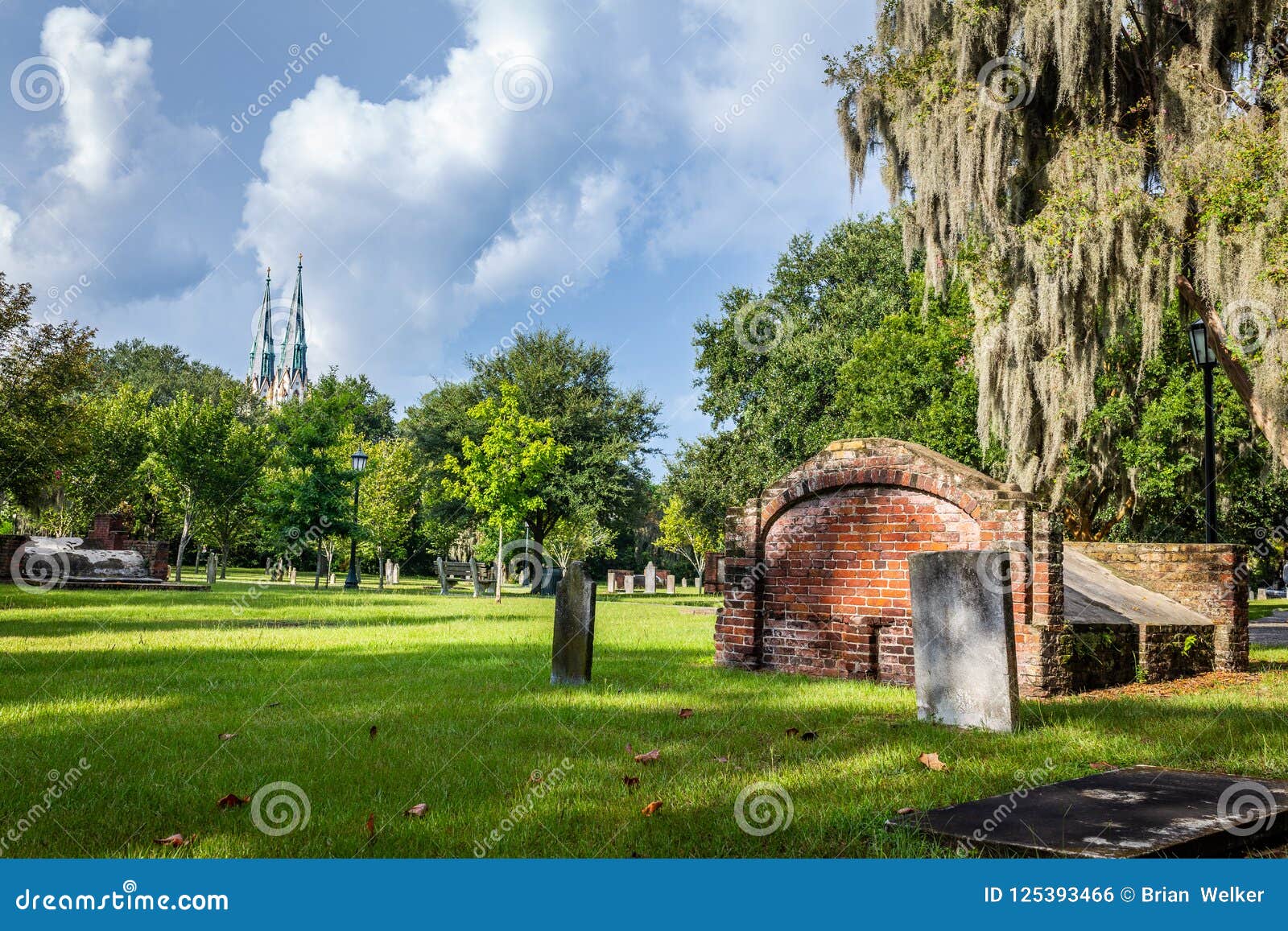 Daytime cemetery view stock photo. Image of colonial - 125393466
