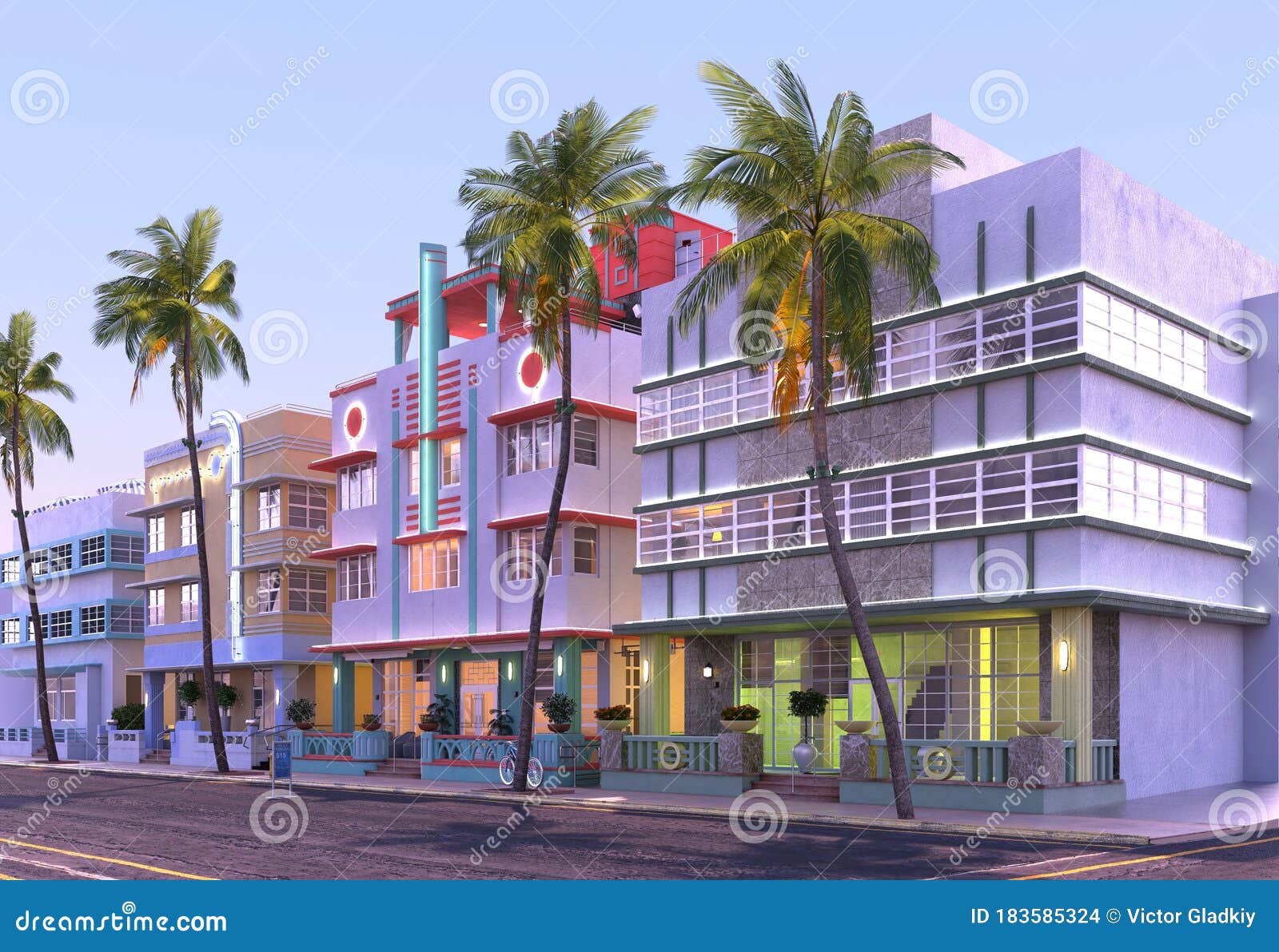 Daytime Cityscape Empty Streets and Area 3d Illustration Stock ...