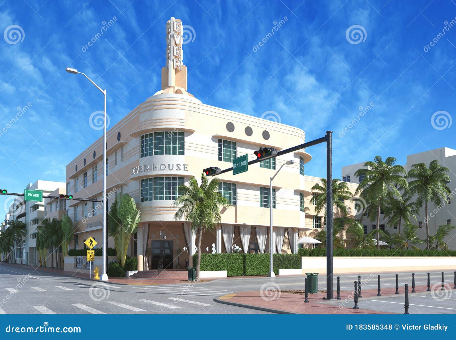 Daytime Cityscape Empty Streets and Area 3d Illustration Stock ...