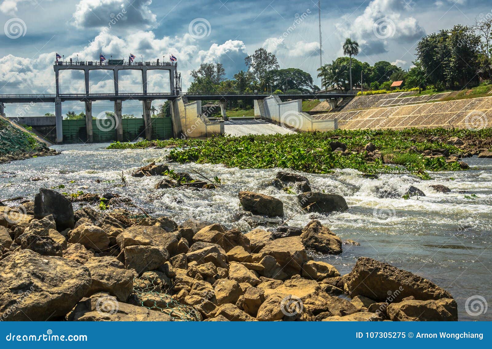 The front of dam landscape stock image. Image of water - 107305275