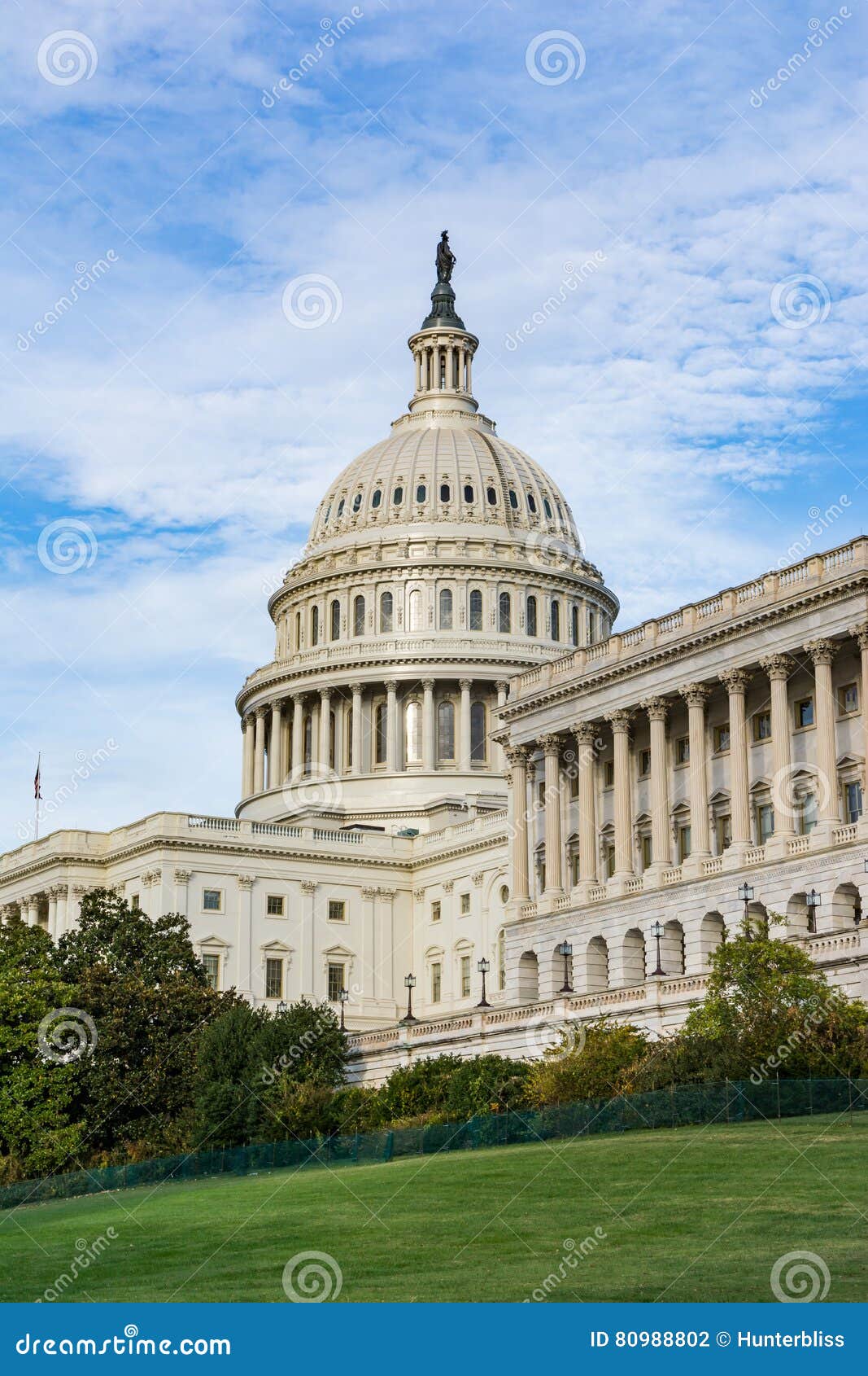 Daytime Landscape US Capitol Building Washington DC Grass Blue S Stock ...