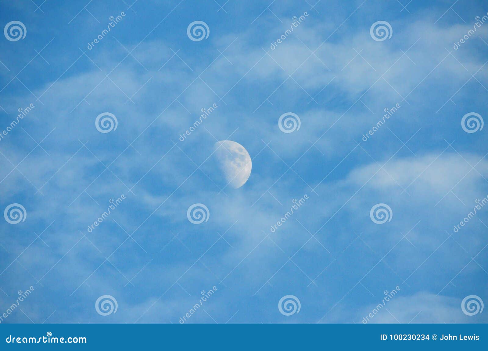 Daytime moon stock photo. Image of moon, daytime, clouds - 100230234