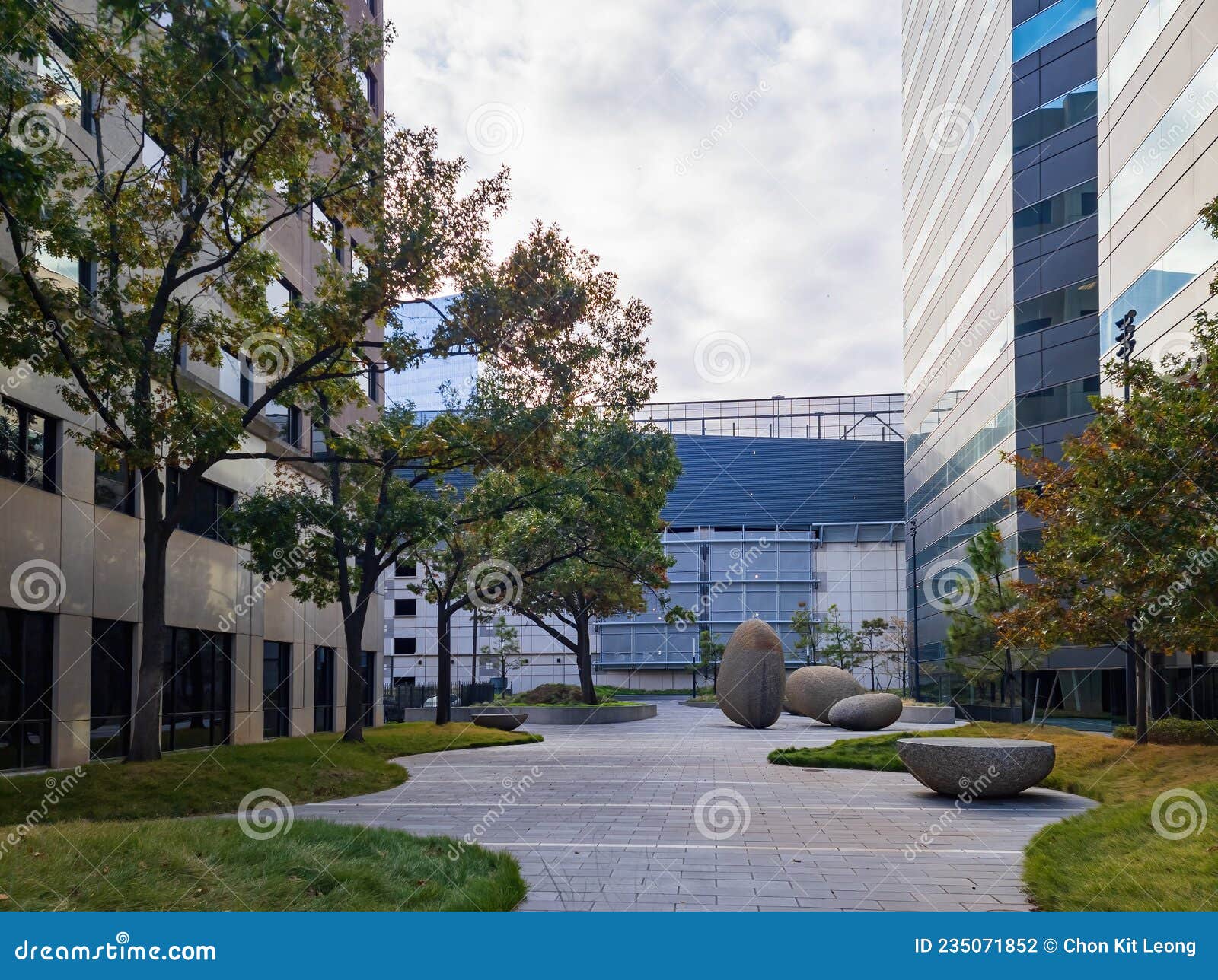 Daytime Overcast View of Downtown Cityscape Stock Photo - Image of ...