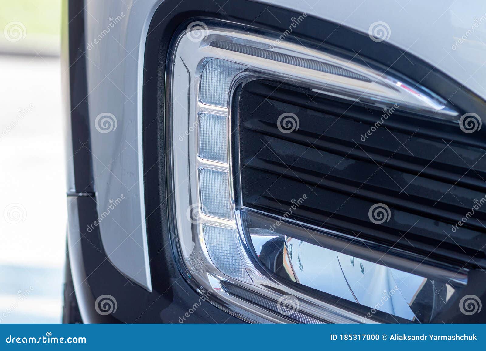 Daytime Running Lights of the Car. Running Lights Stock Photo - Image ...