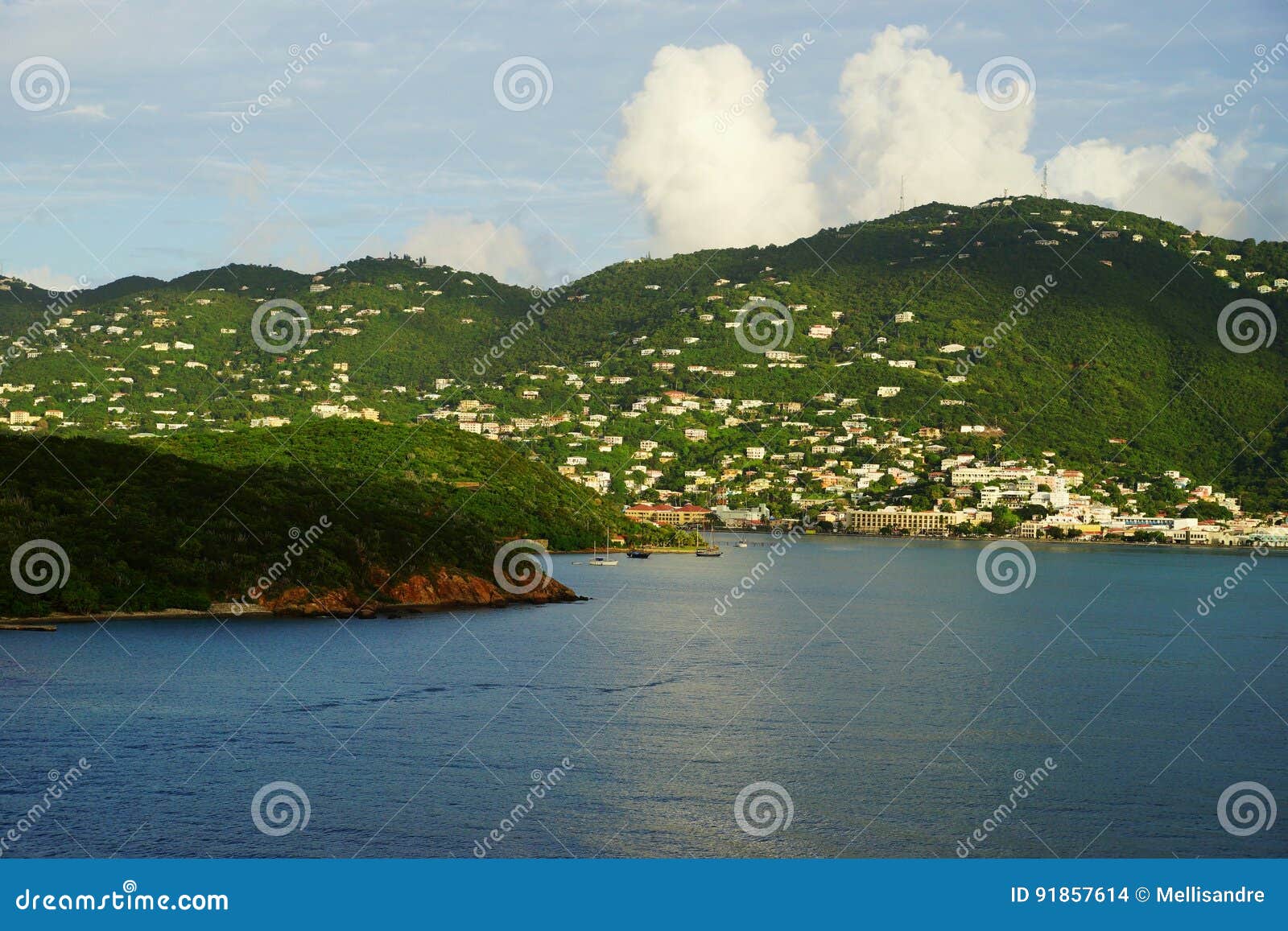 Daytime Side View of St Thomas Island from Water Stock Photo - Image of ...