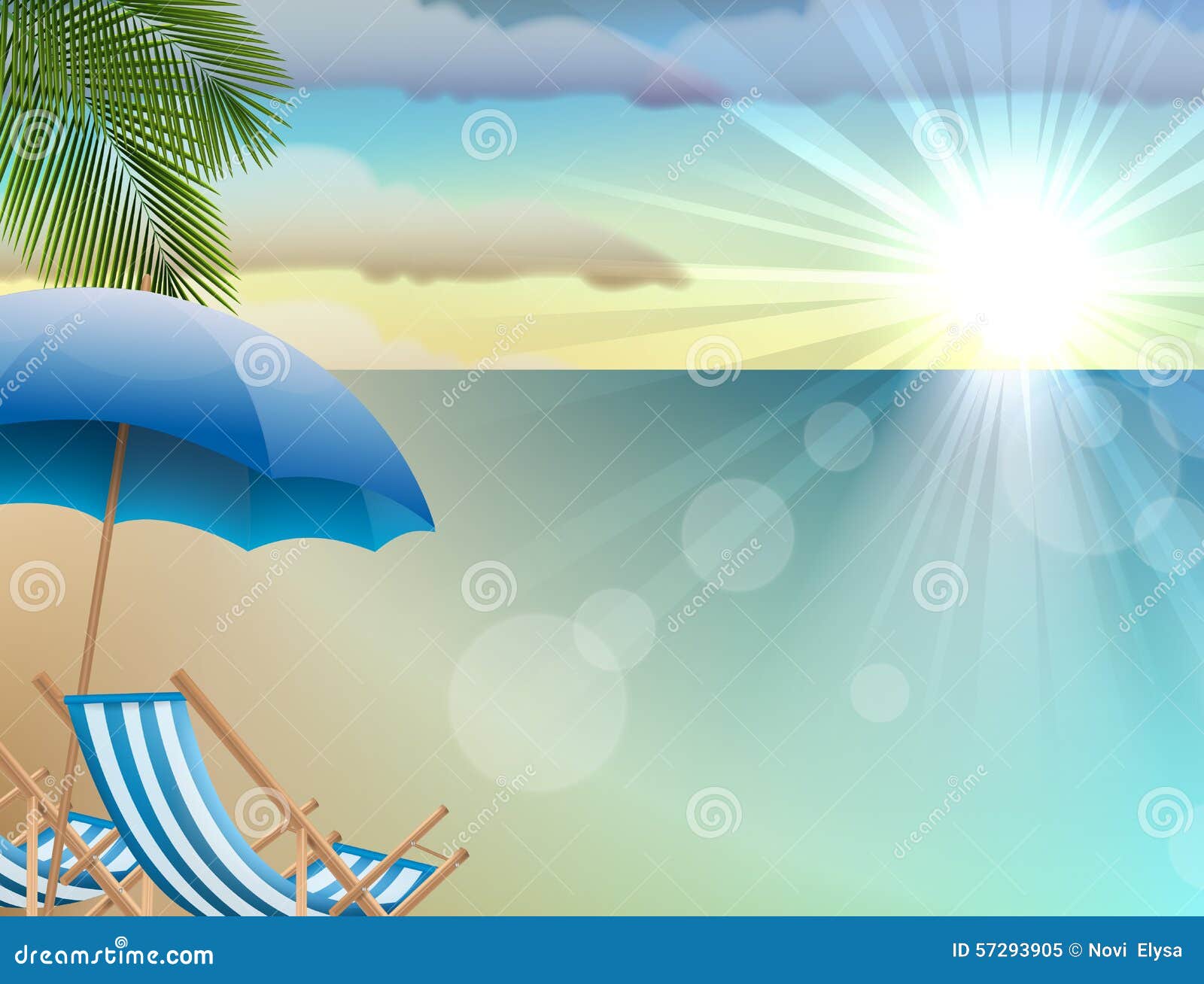 Daytime Summer Background on Beach Stock Vector - Illustration of print ...