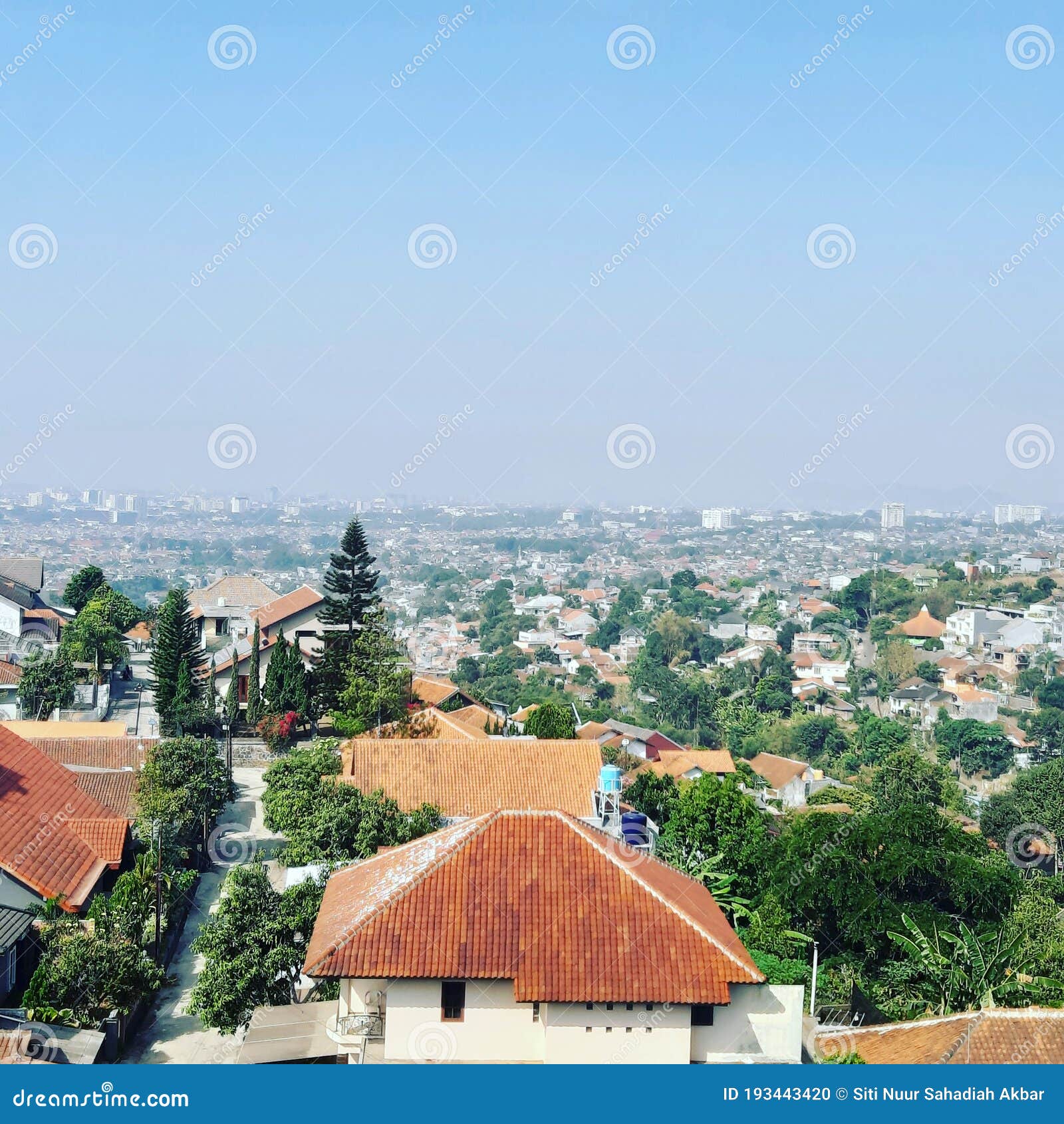 Daytime Views Over the Hills of Bandung City, West Java Indonesia Stock ...