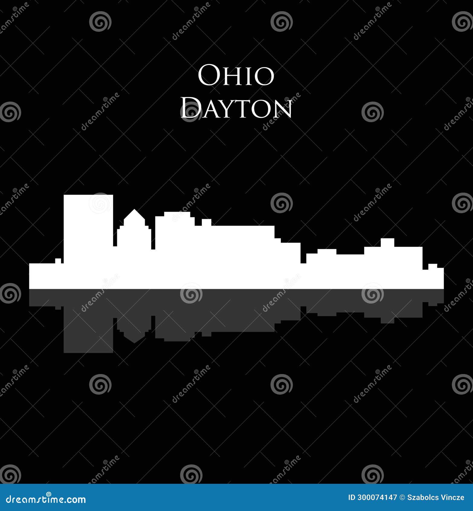 Dayton, Ohio Architecture Line Skyline Illustration. Linear Vector ...