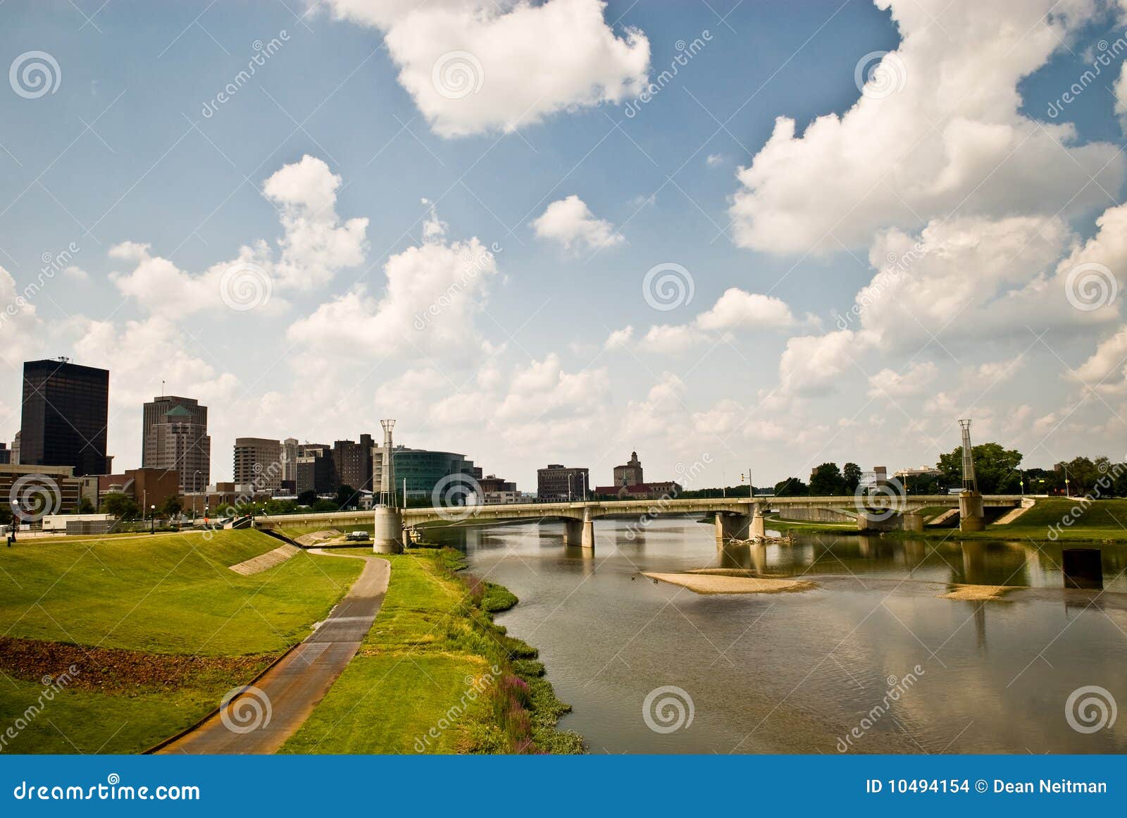 Dayton Riverscape stock photo. Image of fountains, water - 10494154