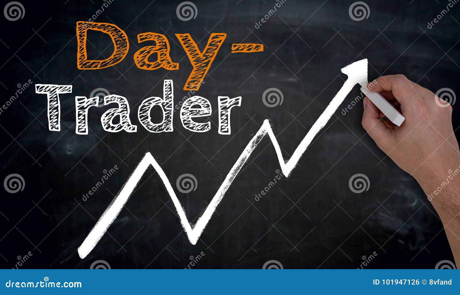 Daytrader is Written by Hand on Blackboard Stock Photo - Image of ...