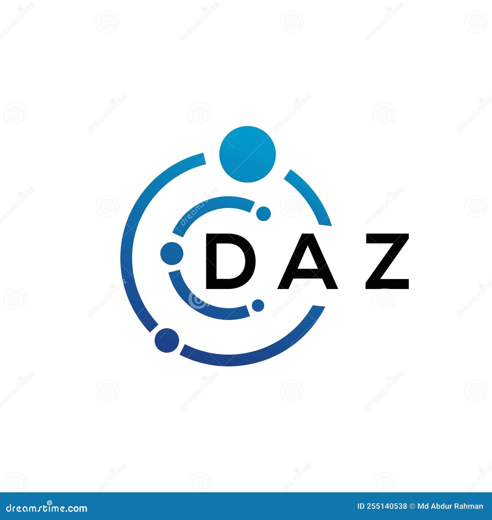 DAZ Letter Logo Design on White Background. DAZ Creative Initials ...