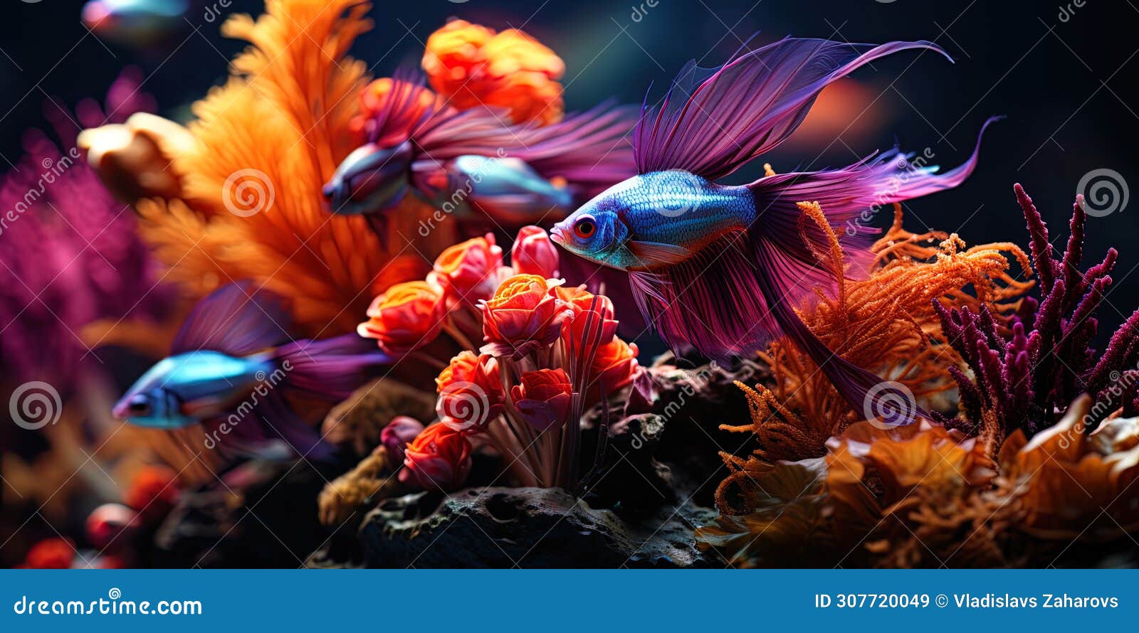 Dazing Underwater Beauty, Where Bright Fish and Multi Colored Algae Create a Magnificent Aquari ...