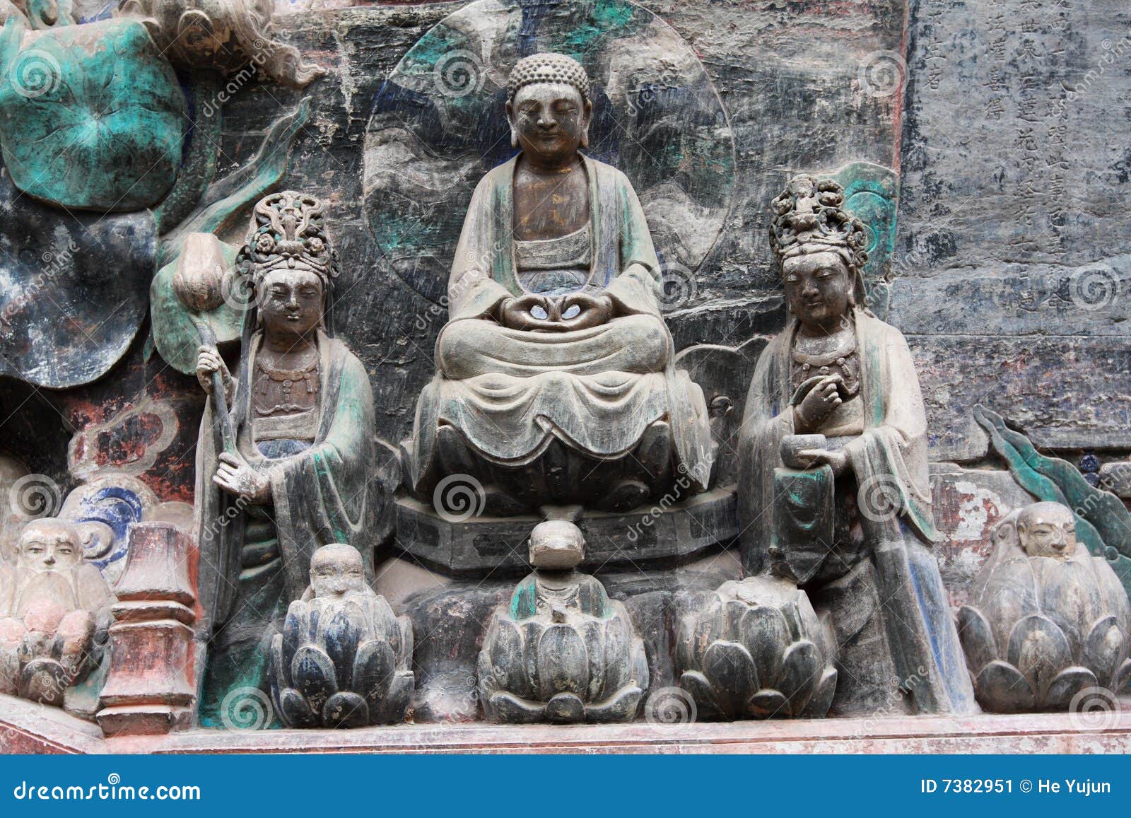 Dazu Rock Carvings stock image. Image of heritage, dazu - 7382951