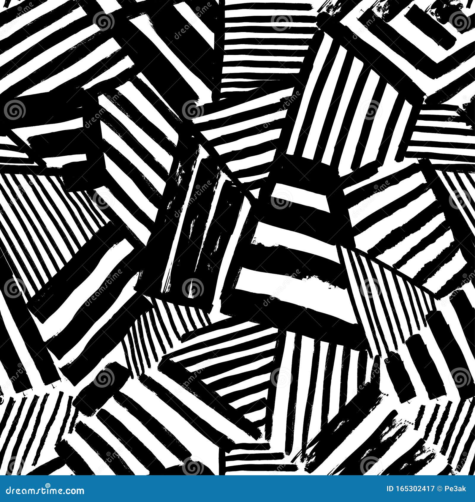 Dazzle Seamless Abstract Pattern Drawn by Brush Stock Vector ...