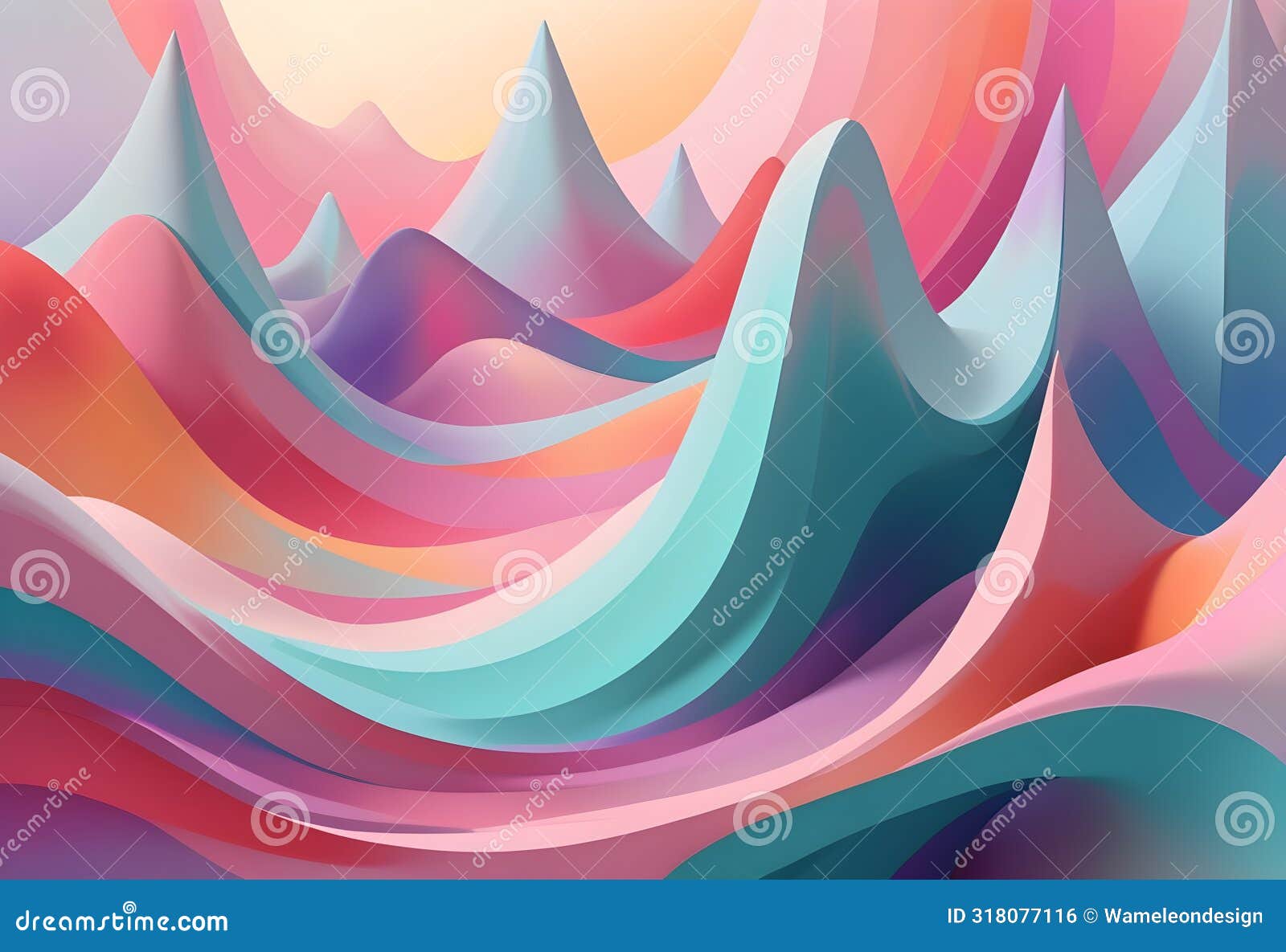 Dazzling, Amorphous 3D Structures in a Prismatic Color Scheme Stock ...