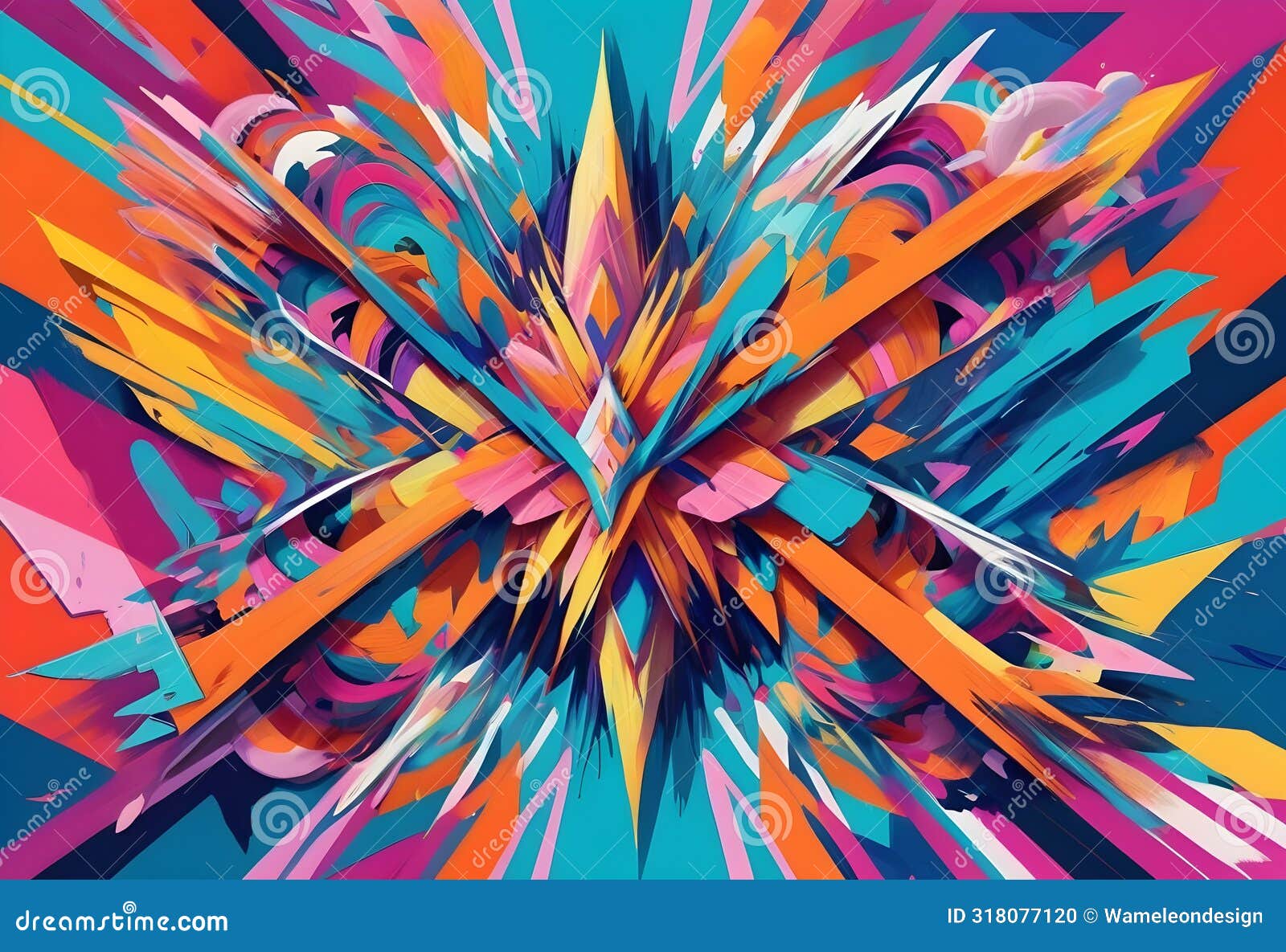 Dazzling, Amorphous 3D Structures in a Prismatic Color Scheme Stock ...