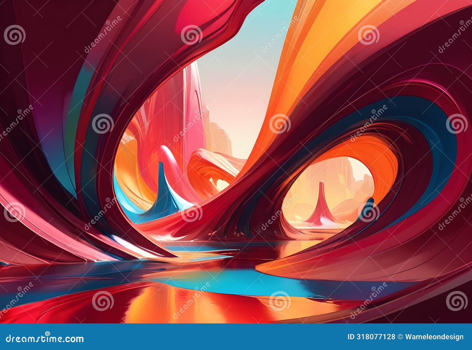 Dazzling, Amorphous 3D Structures in a Prismatic Color Scheme Stock ...